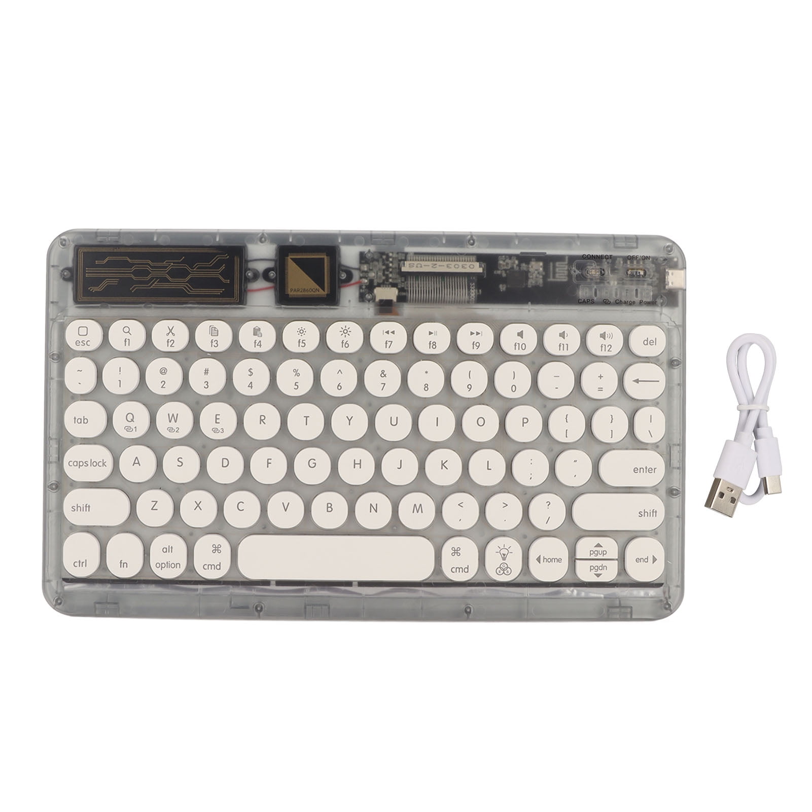 Retro Bluetooth Keyboard Ultra Slim RGB Light Retro Wireless Mini ...
