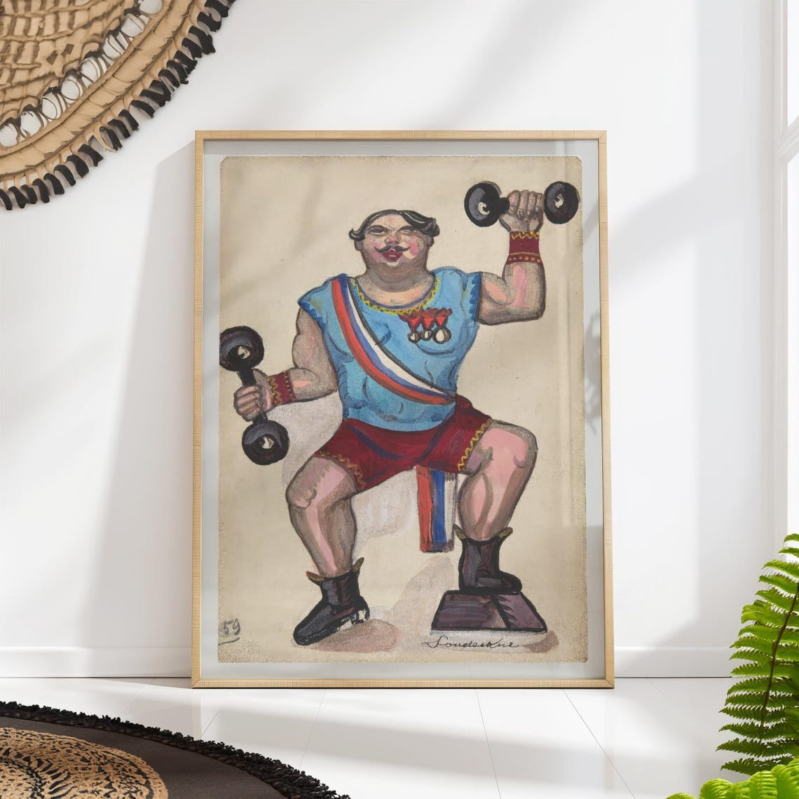 Retro Bodybuilding Poster - Vintage Gym Wall Art - Strongman Print ...