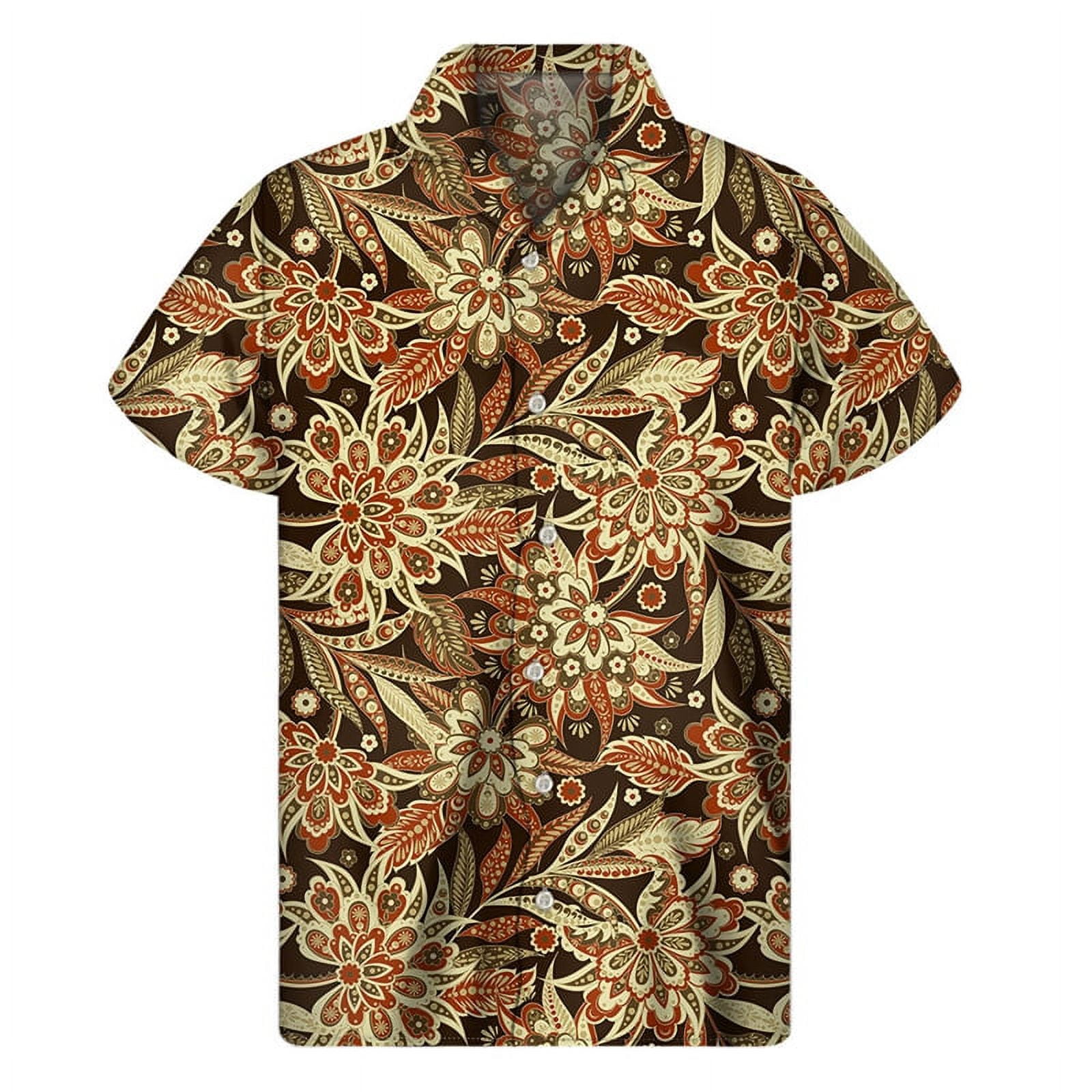 Retro Bohemian Floral Hawaiian Shirt For Men Clothes Summer Loose ...
