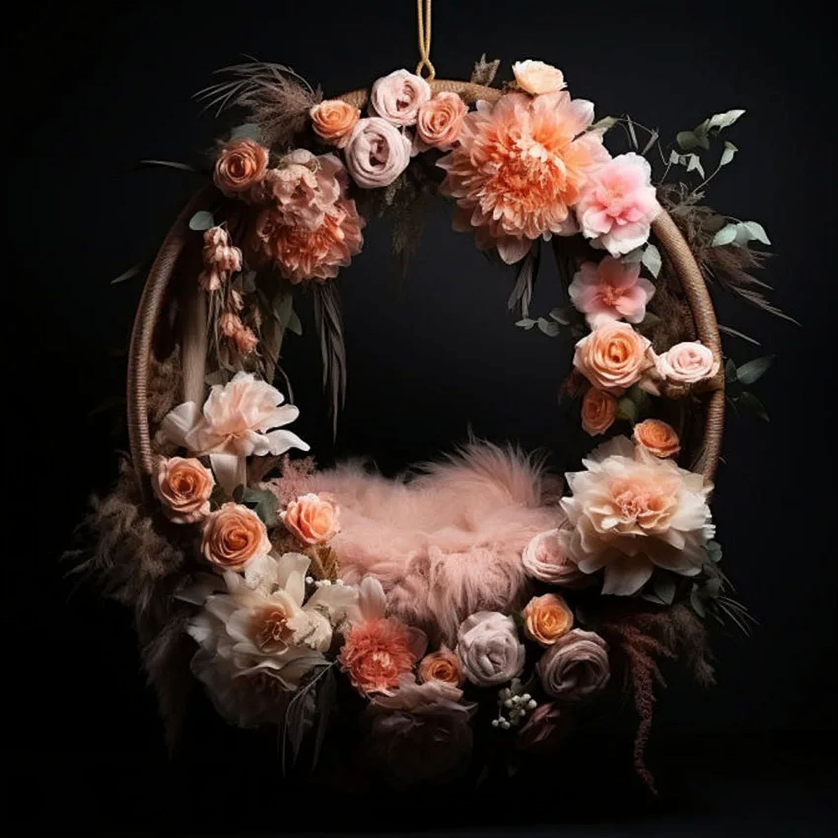 Retro Boho Flower Swing Newborn Baby ic Portrait Birthday Party r ...