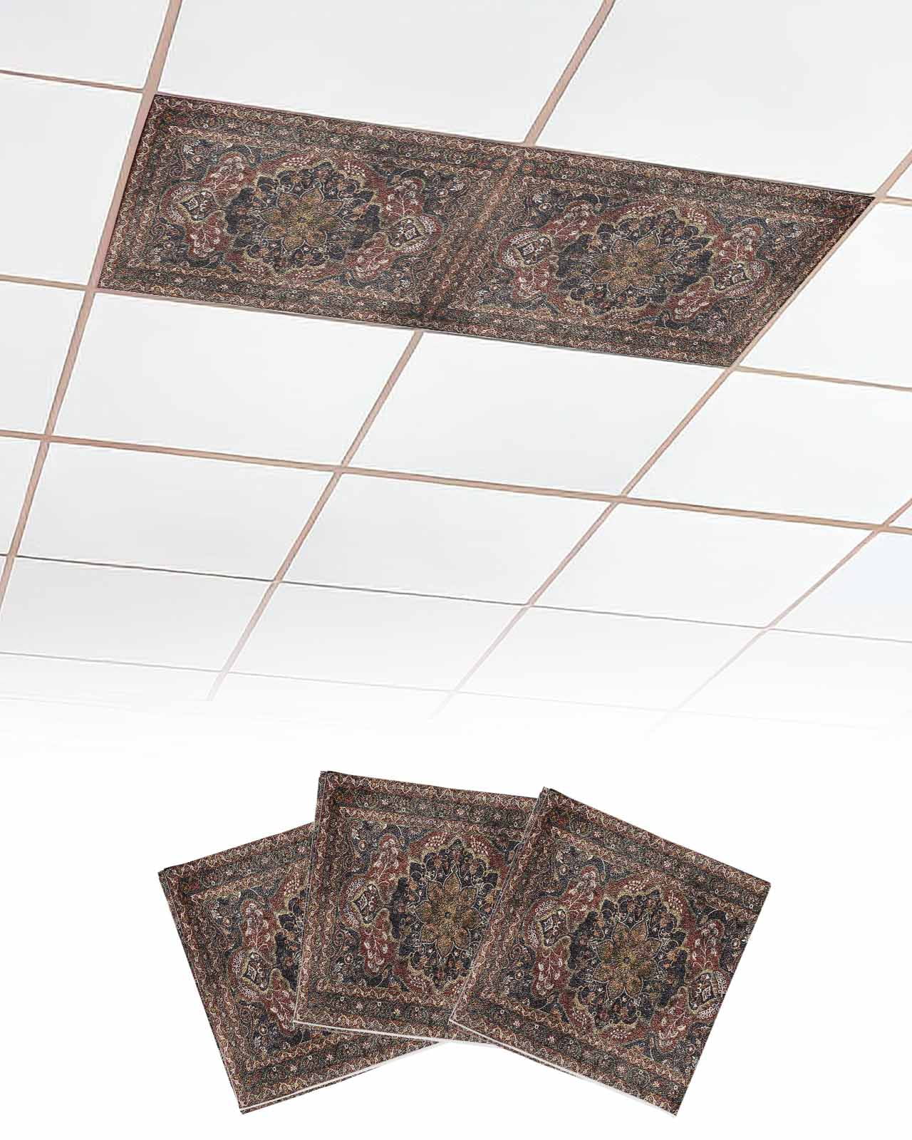 Retro Boho Fluorescent Light Covers for Ceiling Lights 4x2 feet,3 Pack ...