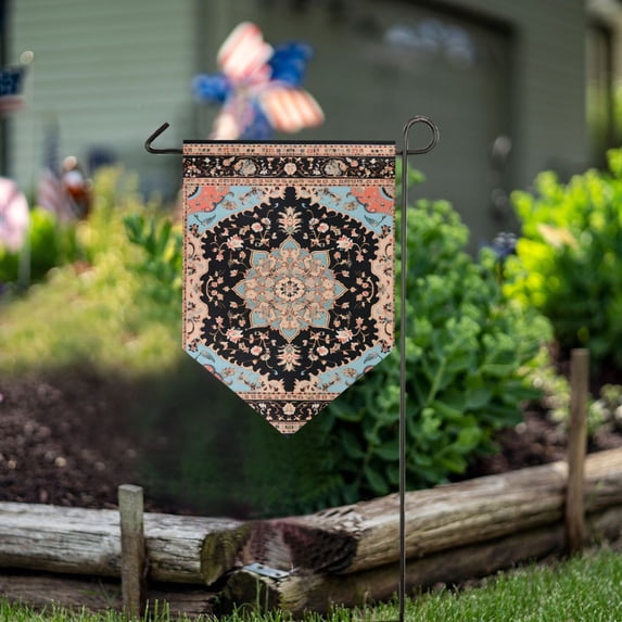 Retro Boho Pattern Garden Flag 18" x 12.5" Double Sided Yard Lawn ...