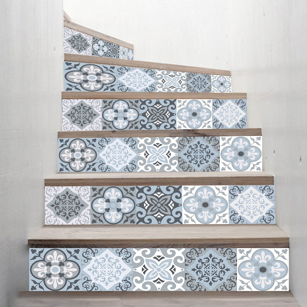 Retro Boho Pattern Stair Stickers Vintage Floral Stairway Decals Exotic ...