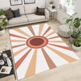 Retro Boho Sunset Area Rugs, Sun Line Art Indoor Carpet, Decorative ...