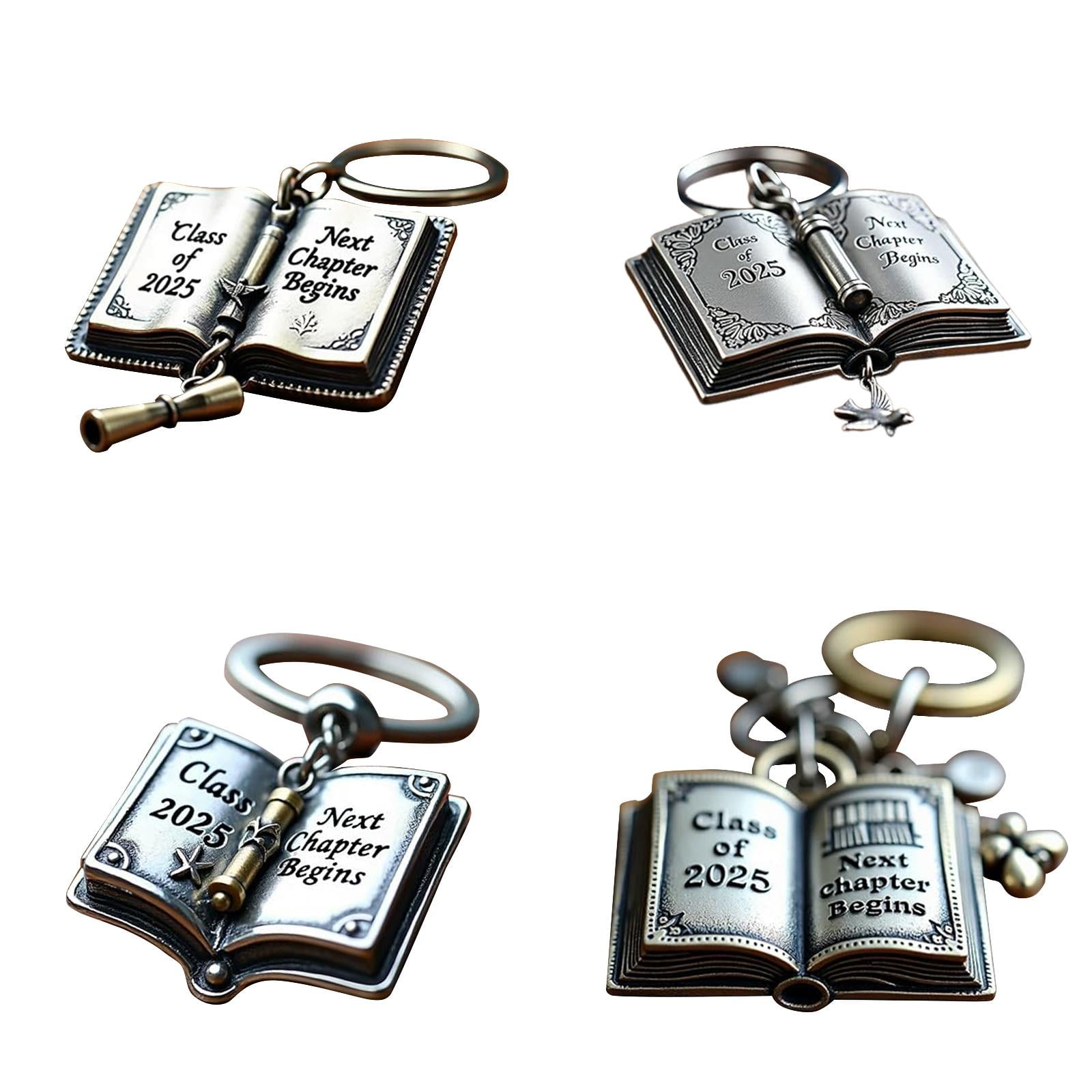 Retro Book Pendant Keychain,Class of 2025 Book Shaped Graduation ...