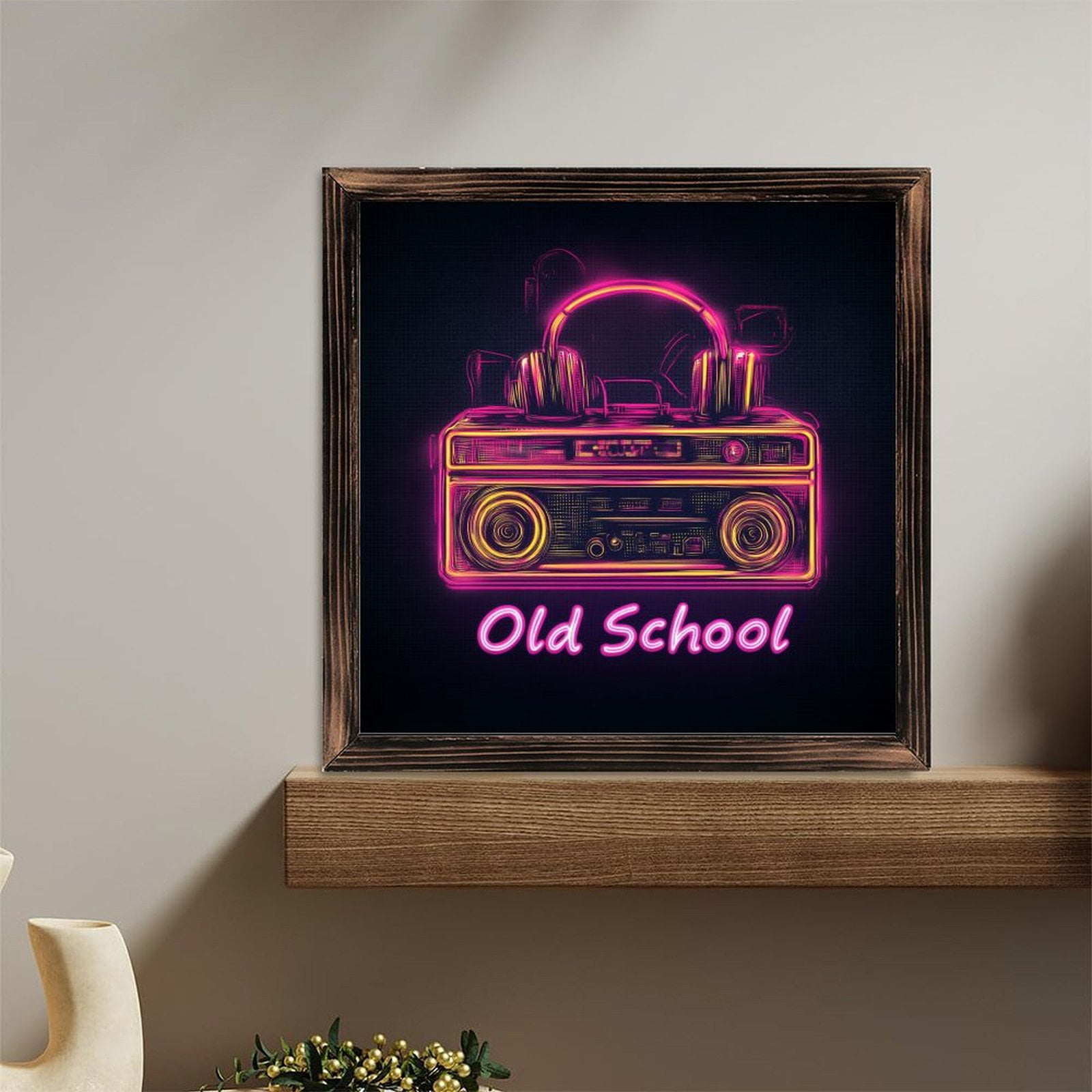 Retro Boombox Wooden Sign Wall Plaque - Vintage Art Decoration, Wall ...