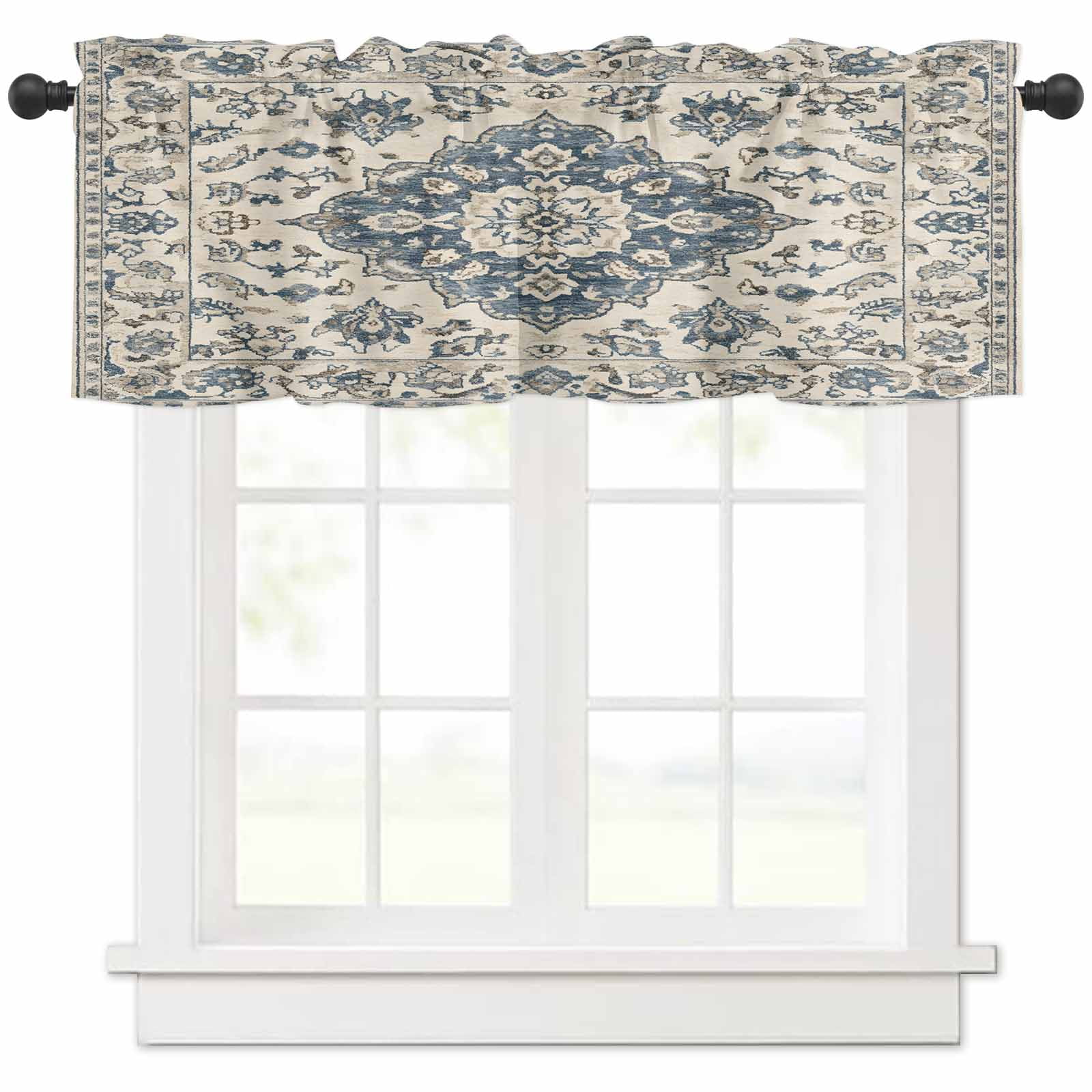 Retro Botanical Valances for Windows Farmhouse Kitchen Curtains ...