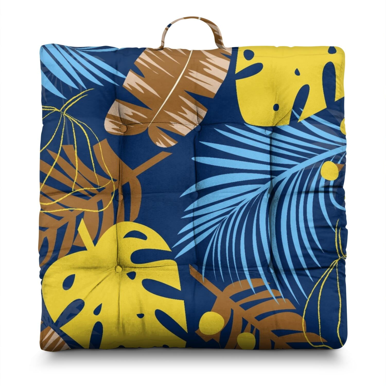 Retro Botanical Zabuton Pillow - Fluffy & Resilient Square Floor ...