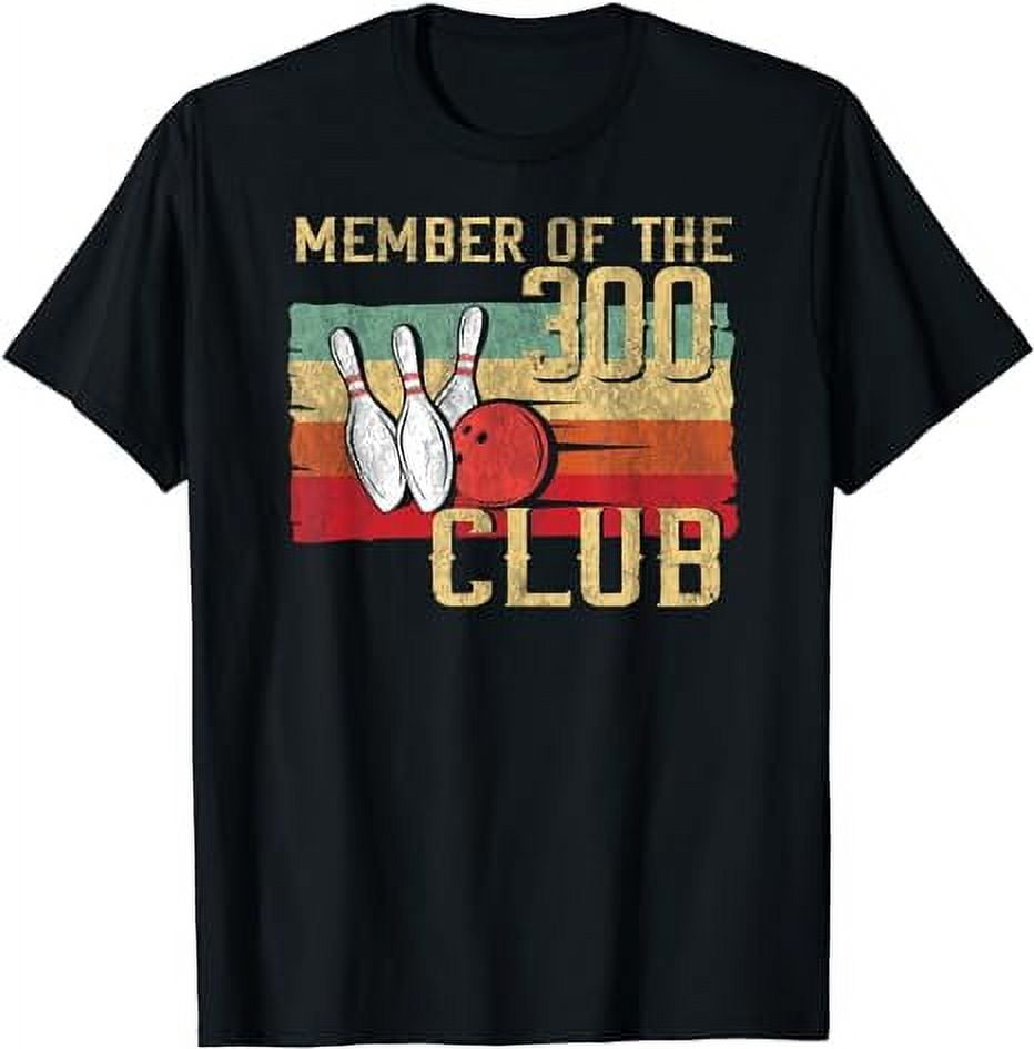 Retro Bowler Silhouette for Member of the 300 Club Bowling T-Shirt ...