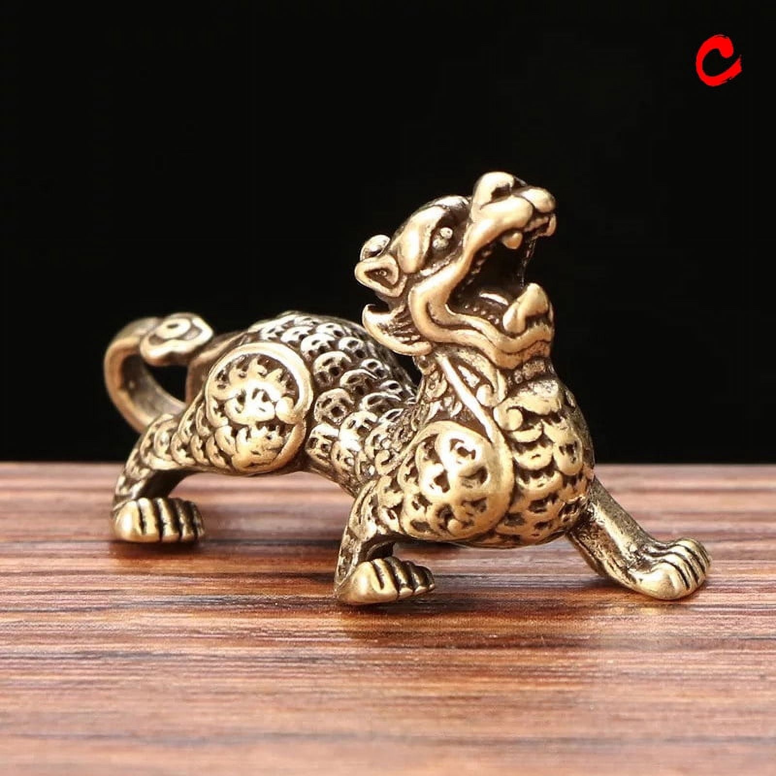 Retro Brass Chinese Ancient Beast Flying Pixiu Home Decor Ornaments ...