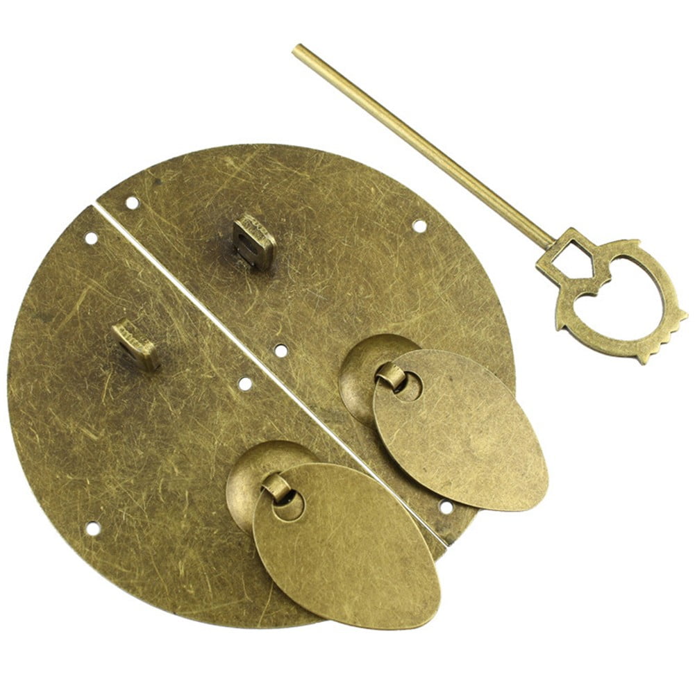 Retro Brass Chinese Dynasty Style Furniture Door Pull Handle Knock Lock ...