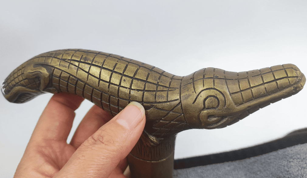 Retro Brass Crocodile Design Head Handle Only For Wooden Walking Stick ...