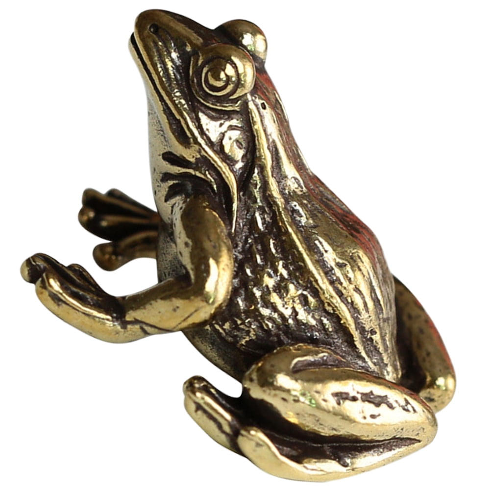 Retro Brass Solid Frog Desktop Decorative Ornament Mini Frogs Garden ...