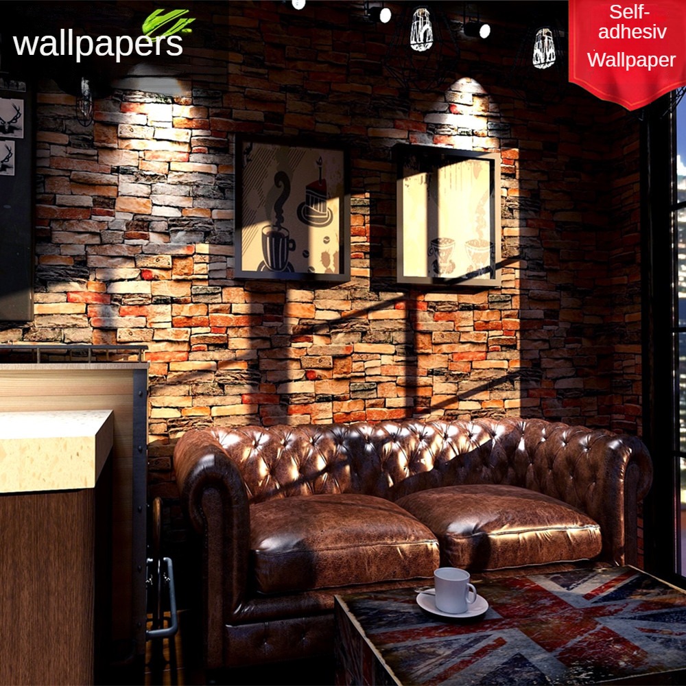 Retro Brick Pattern Background Wall Peed and Wallpaper - Walmart.com