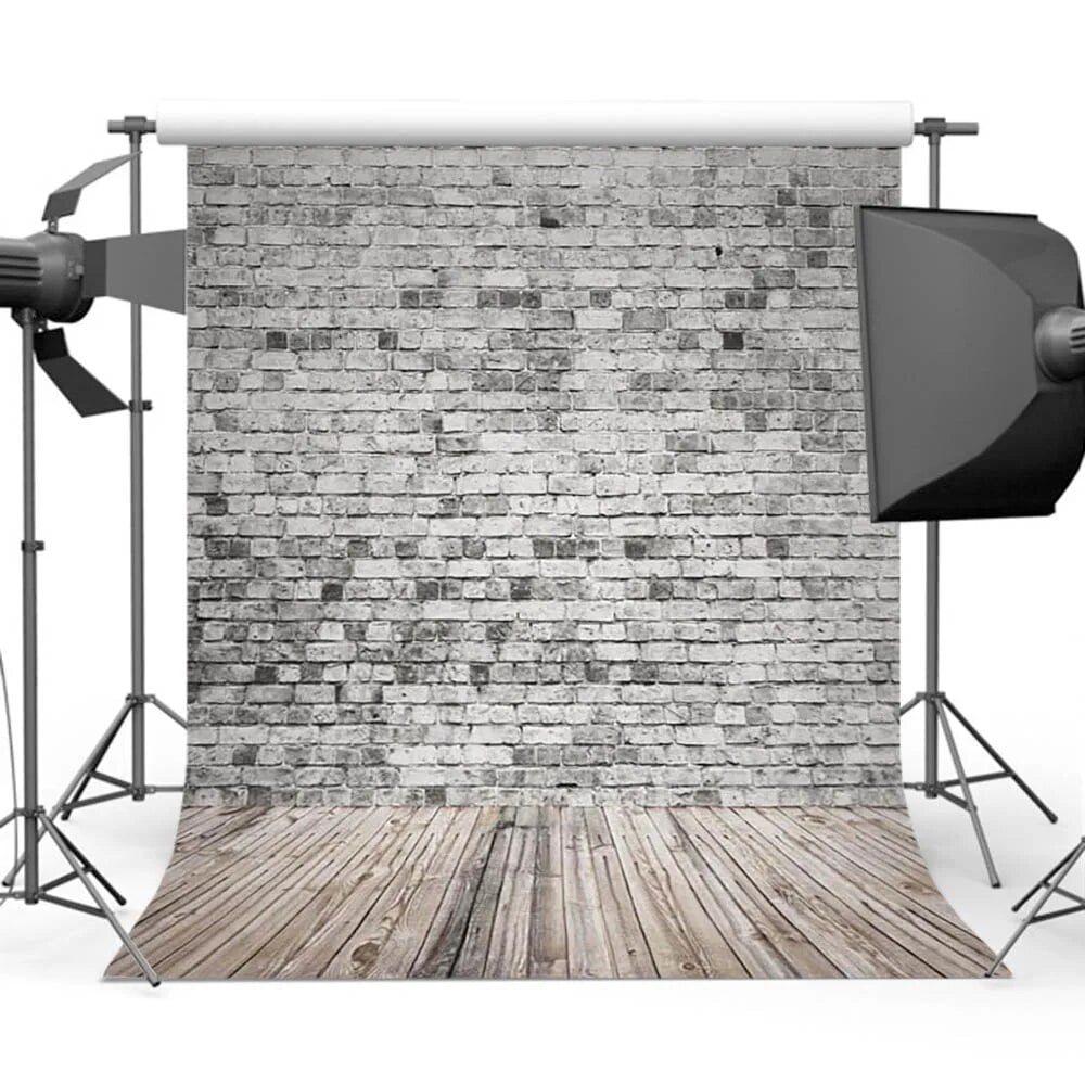 Retro Brick Wall Photo Backdrop for Photography Wood Floor Background ...