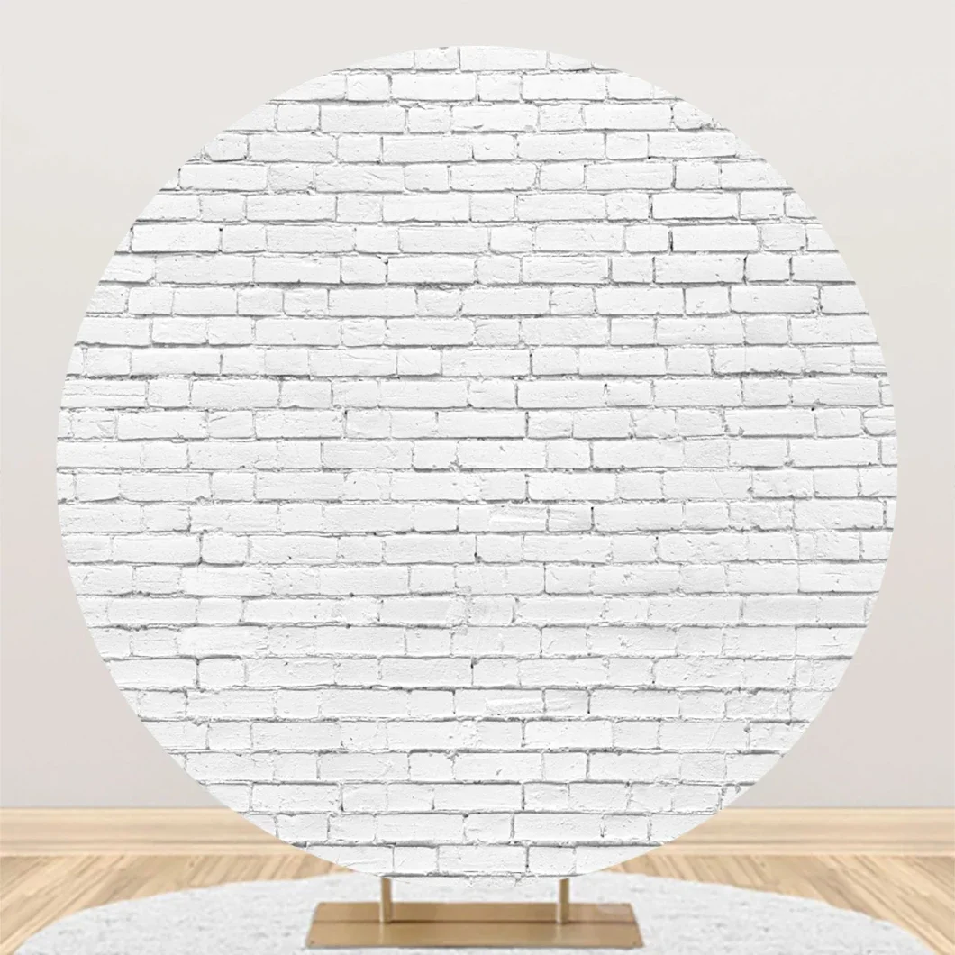 Retro Brick Wall Round Backdrop Cover Wedding Baby Shower Birthday ...