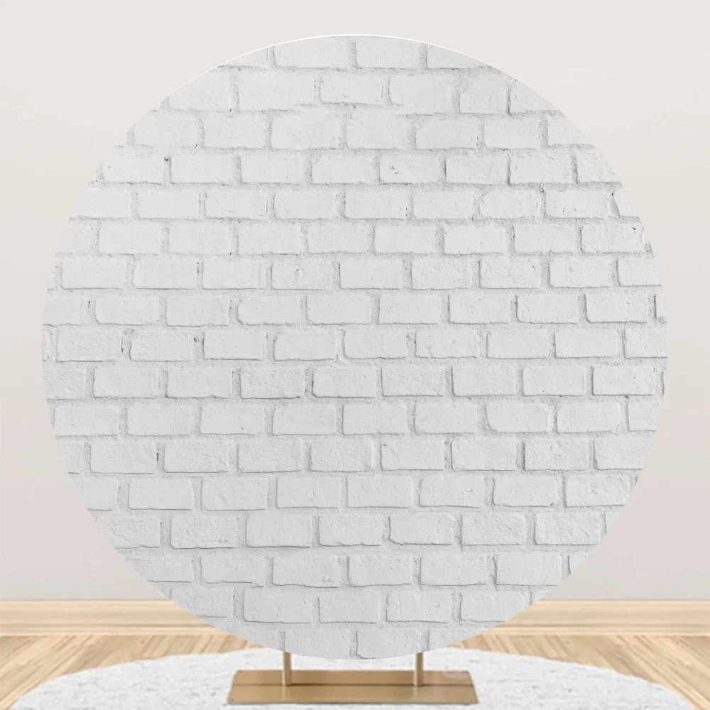 Retro Brick Wall Round Backdrop Cover Wedding Baby Shower Birthday ...