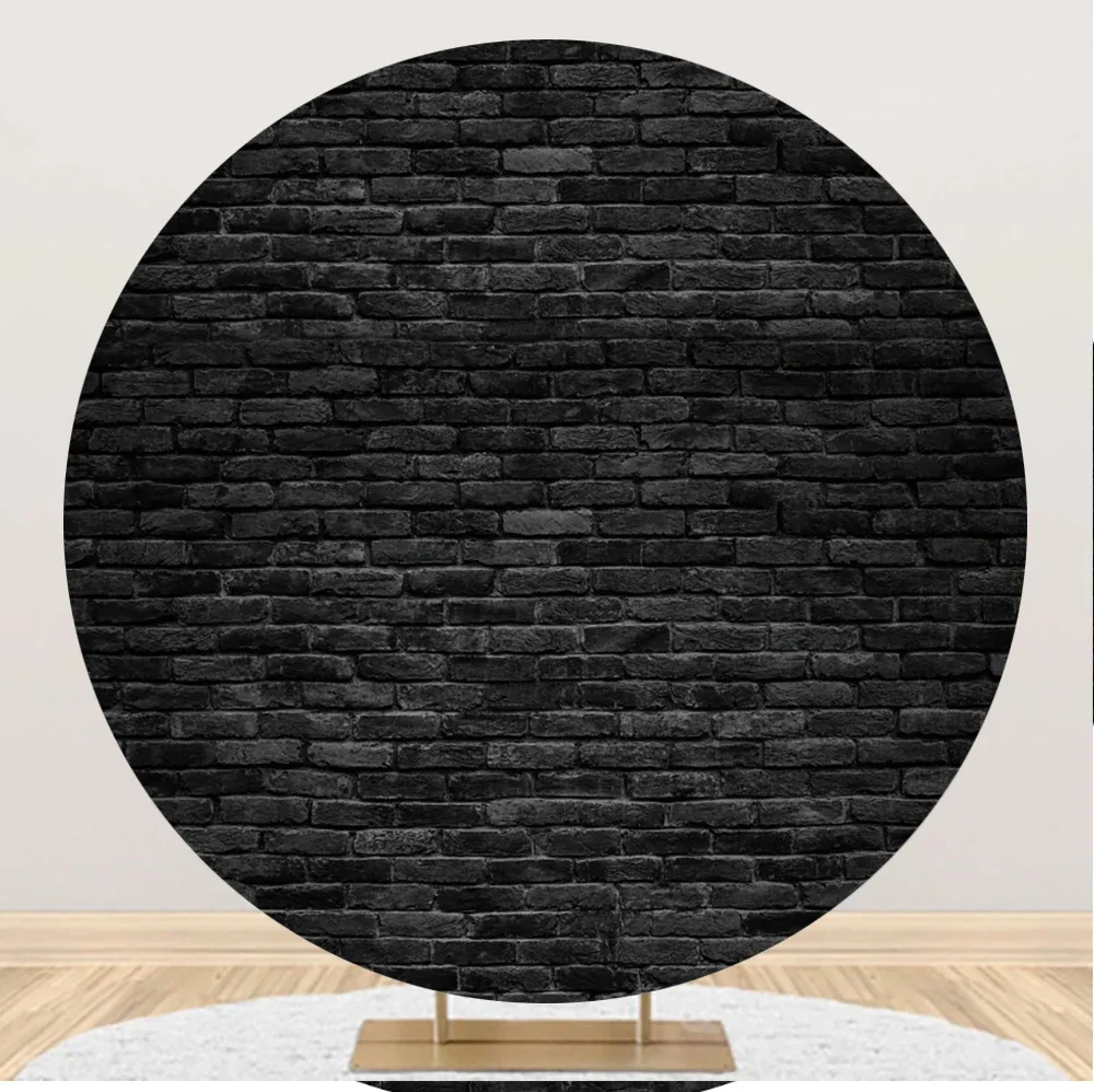 Retro Brick Wall Round Backdrop Cover Wedding Baby Shower Birthday ...