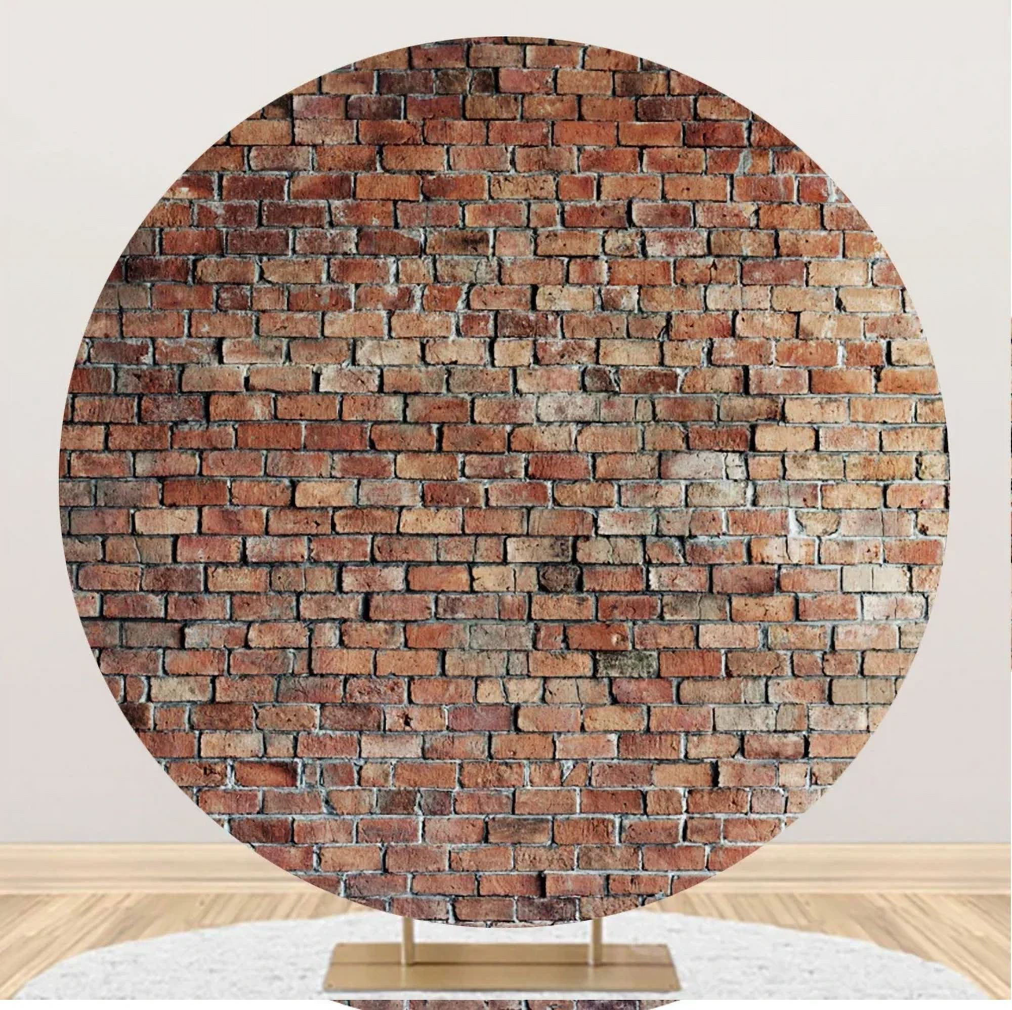 Retro Brick Wall Round Backdrop Cover Wedding Baby Shower Birthday ...
