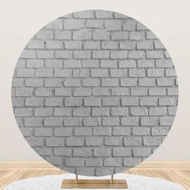 Retro Brick Wall Round Backdrop Cover Wedding Baby Shower Birthday ...
