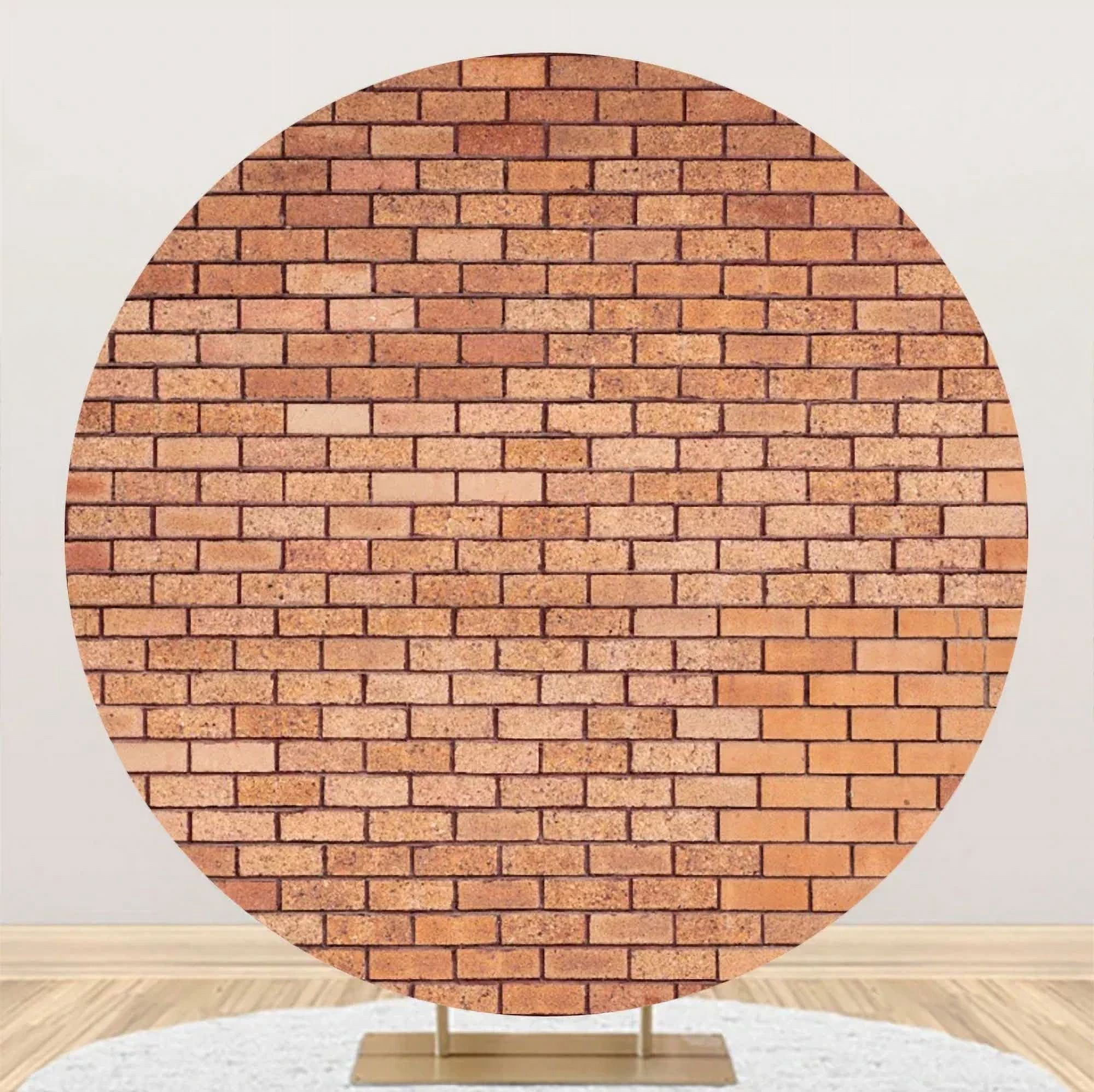 Retro Brick Wall Round Backdrop Cover Wedding Baby Shower Birthday ...
