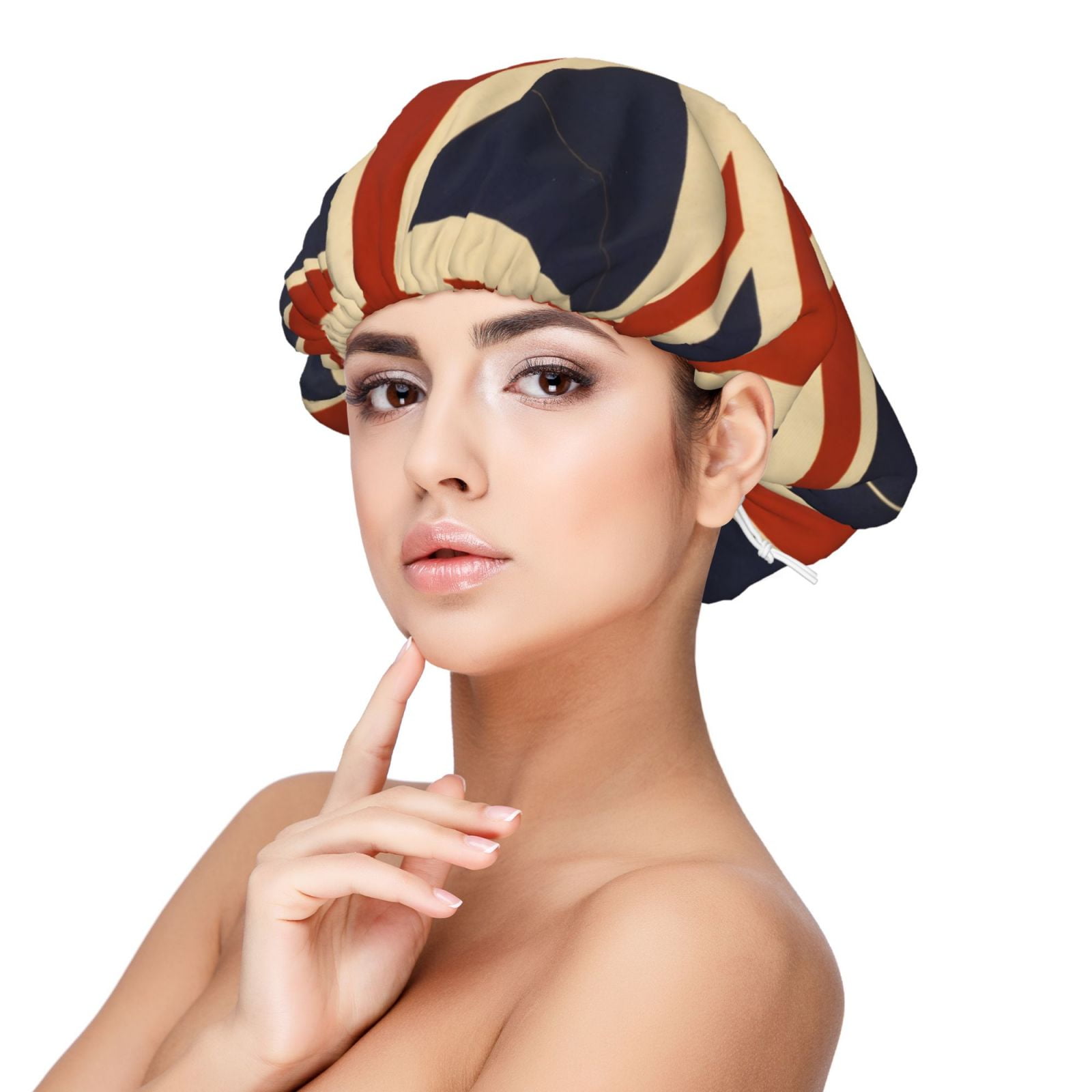 Retro British Flag Satin Bonnet Adjustable Hair Bonnet For Sleeping ...