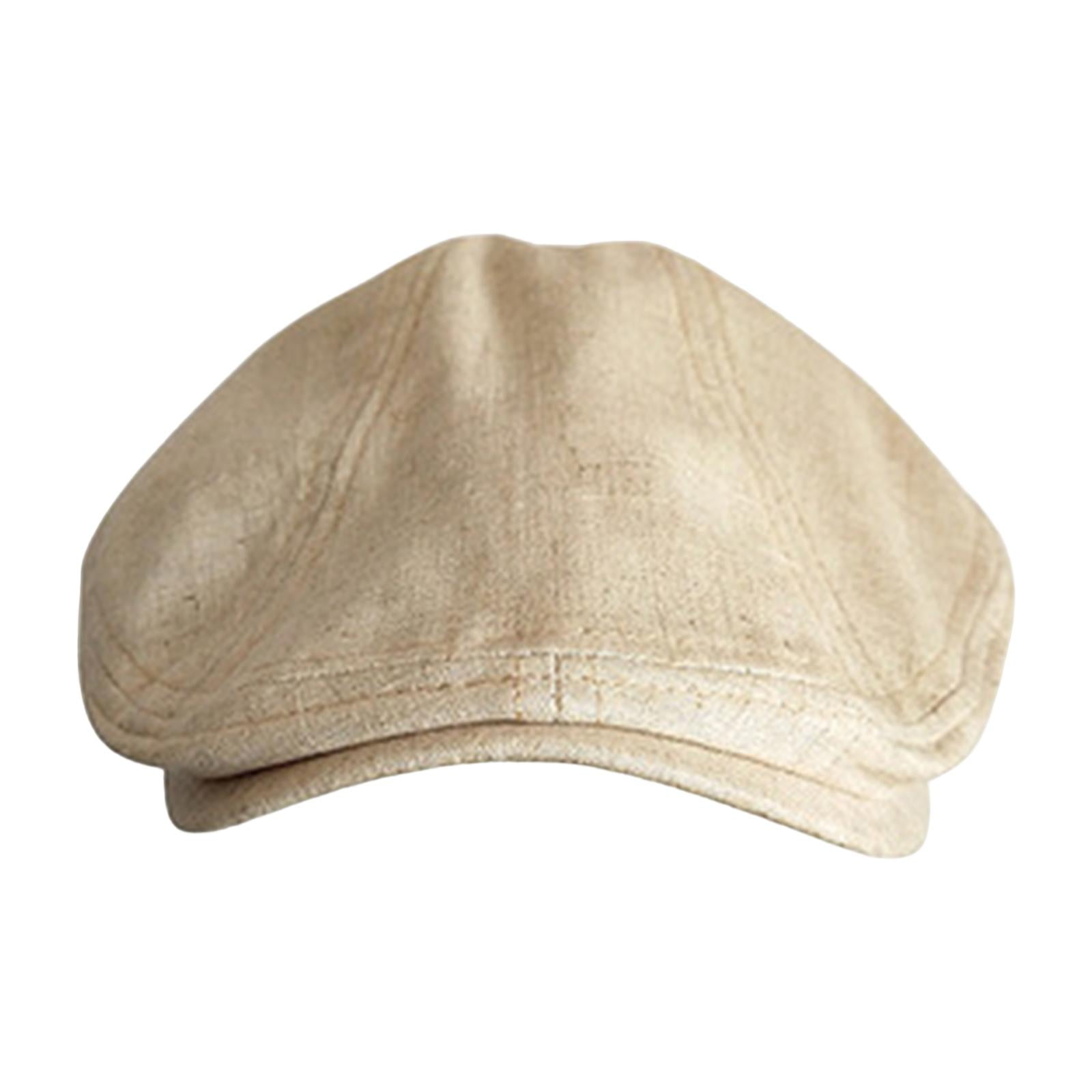 Retro British Men Women Newsboy Hat Women Caps Cabbie Hat Beige ...