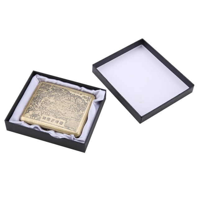 Retro Bronze Metal Cigarette Box Case Double Sided Pocket Holder for 20 ...