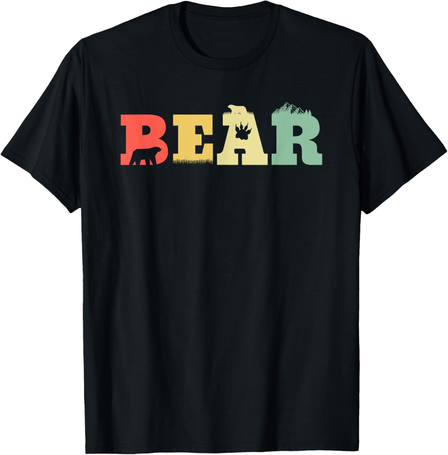 Retro Brown Bear - Vintage Grizzly Bear Nature Bears T-Shirt men and ...