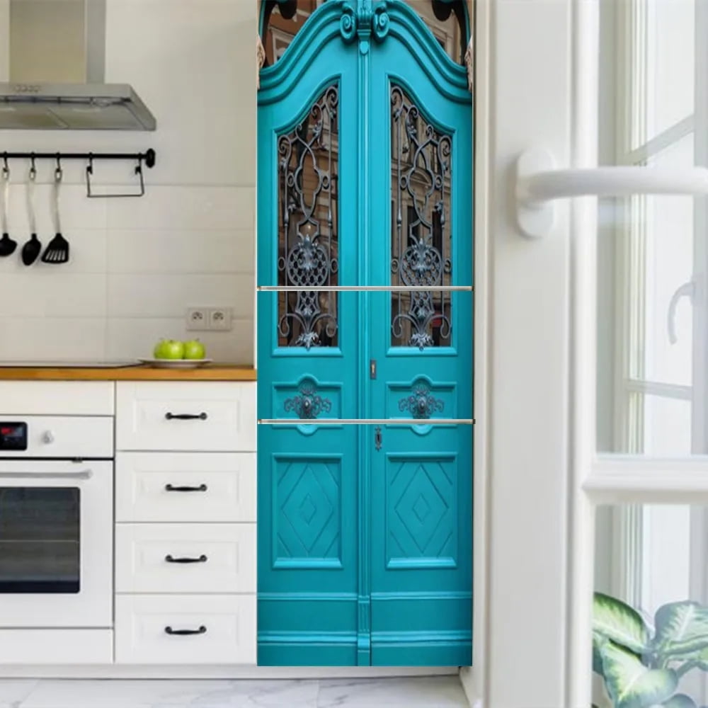 Retro Building Refrigerator Stickers Self Adhesive Vinyl Sticker ...