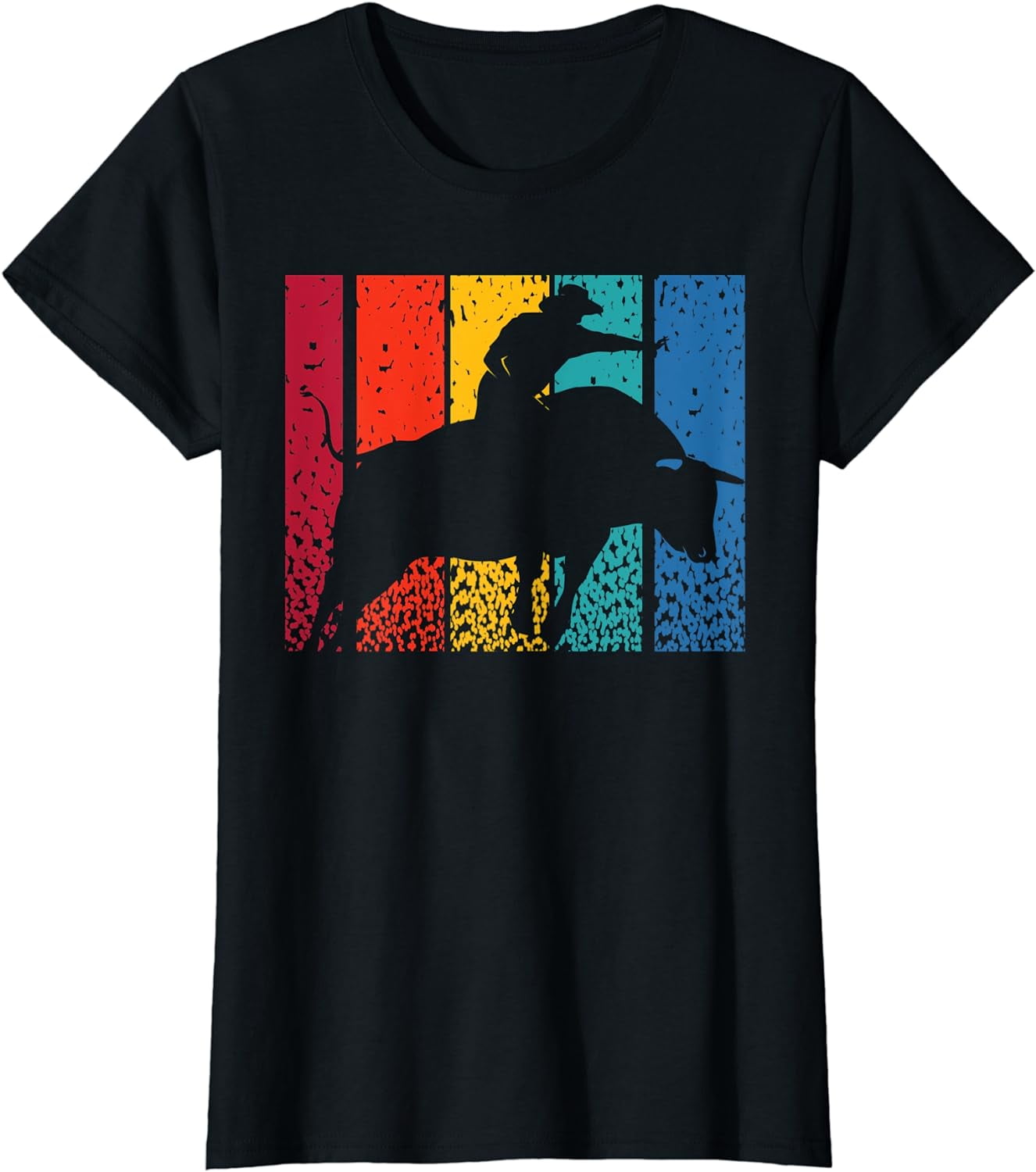 Retro Bull Rider Cowboy Western Rodeo Bull Riding T-Shirt - Walmart.com
