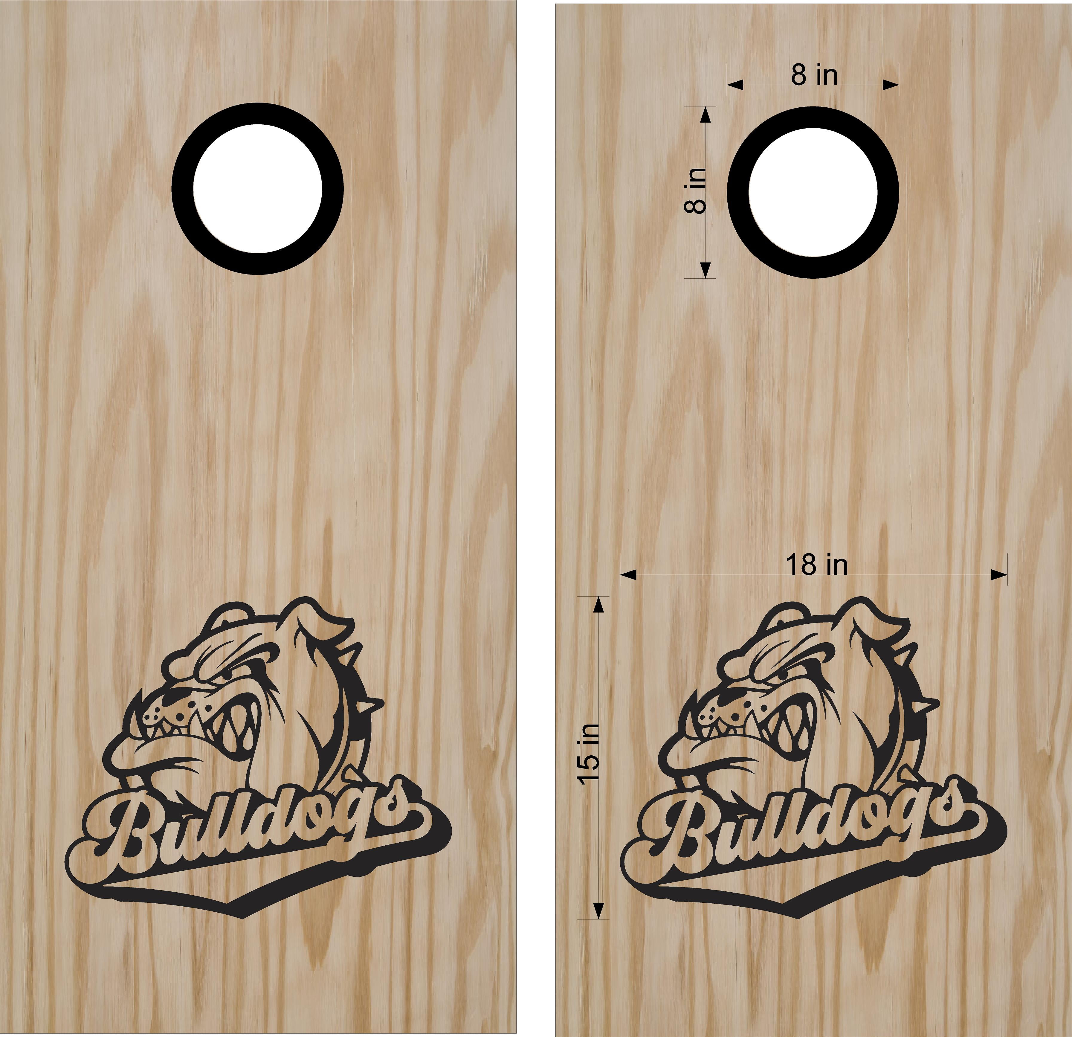 Retro Bulldogs School Mascot Vinyl Decal Sticker for Cornhole Boards ...