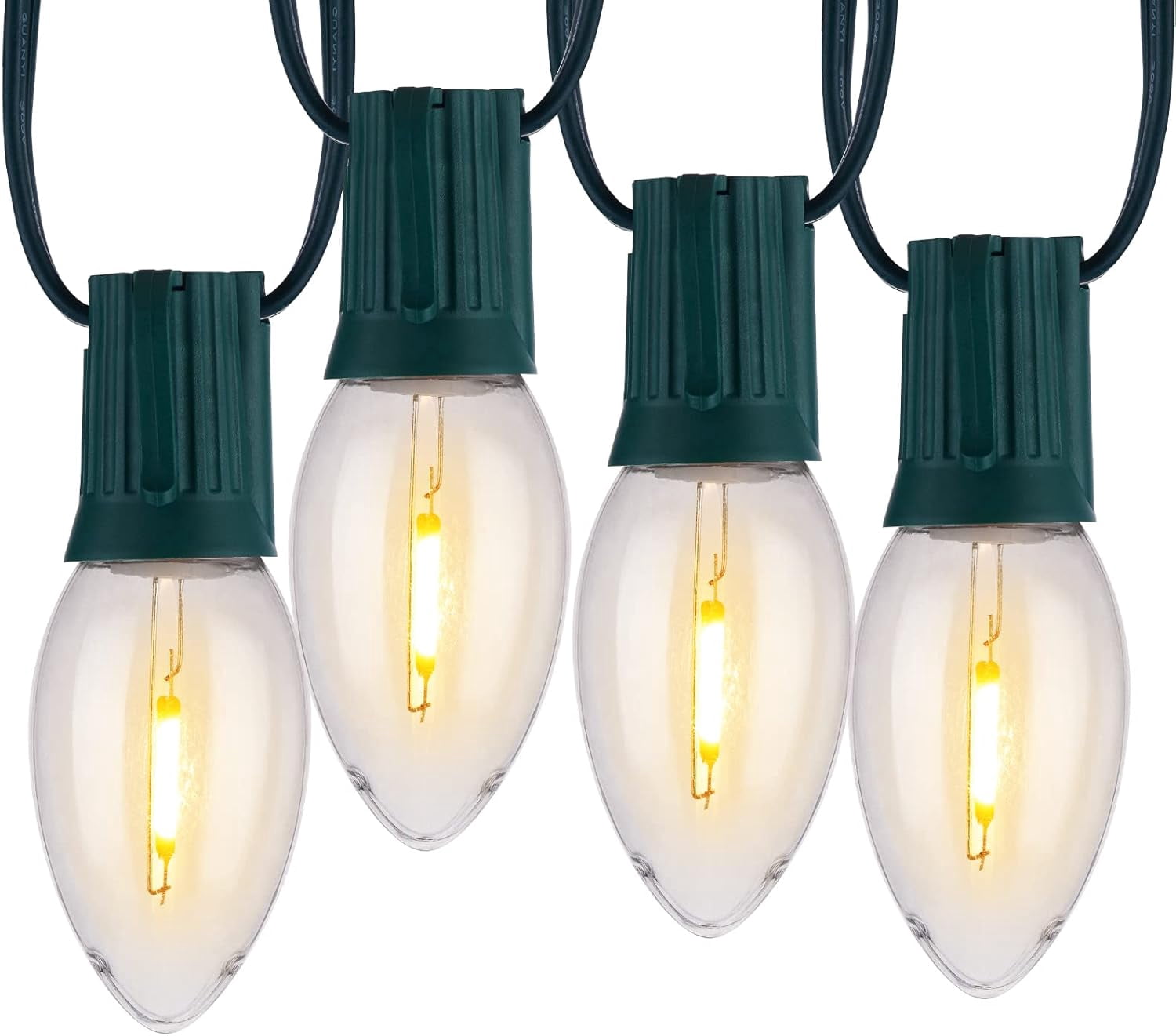Retro C9 LED Christmas string lights, 50-foot C9 string lights ...