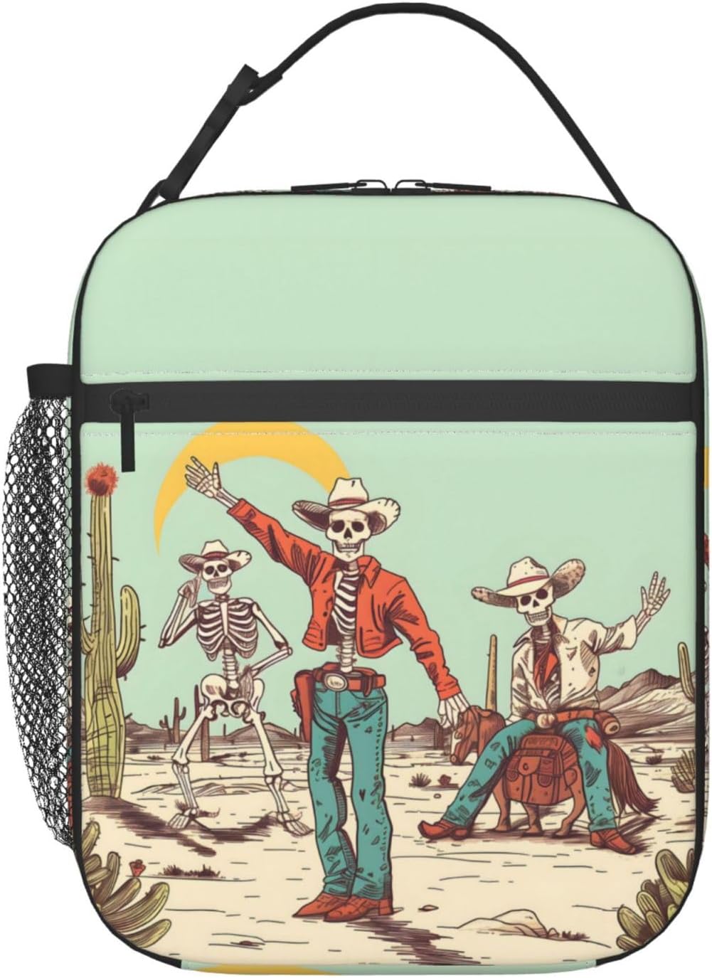 Retro Cactus Skull Lunch Box,Western Desert Gothic Skeleton Insulated ...