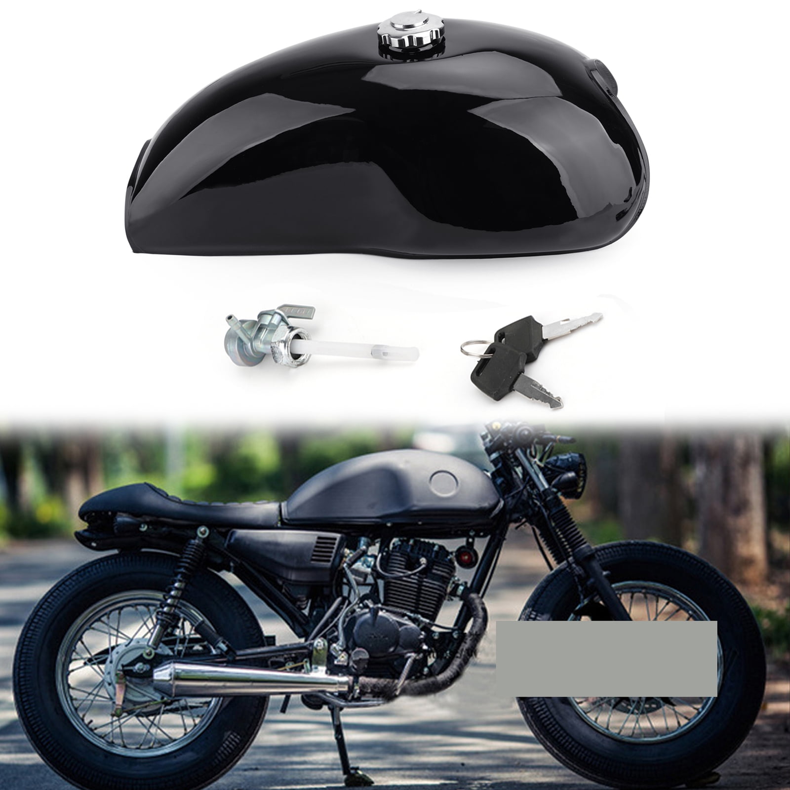 Retro Cafe Racer Motorcycle Gas Fuel Tank Iron 10L 2.6 Gallon For ...