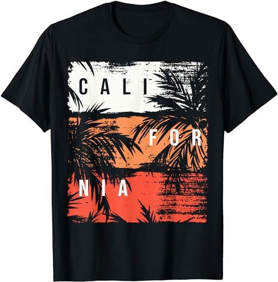 Retro California Tropical Palm Trees Summer Vacation T-Shirt - Walmart.com