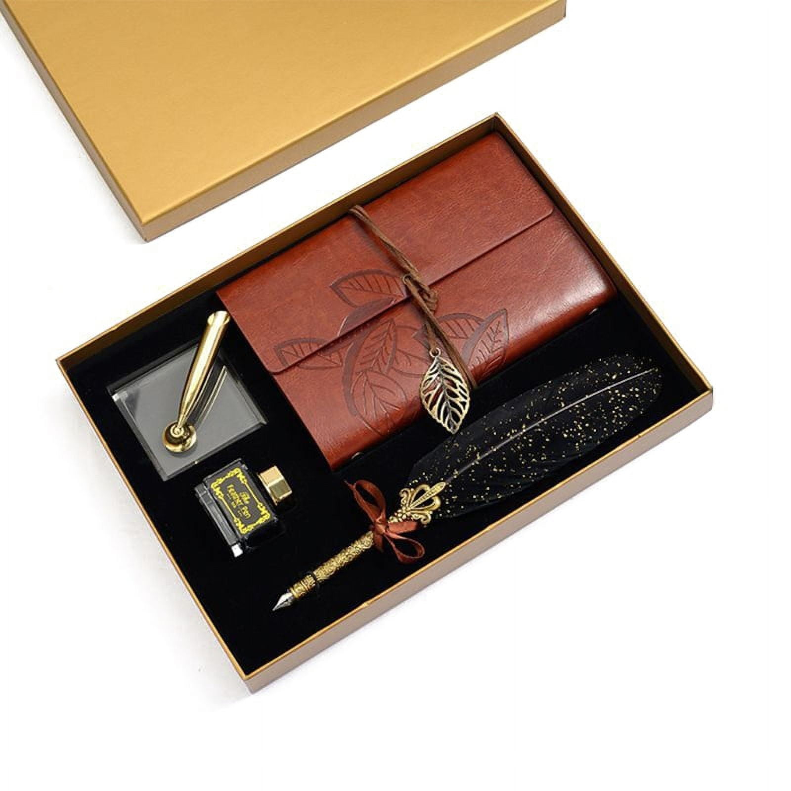 Retro Calligraphy Feather Dip Pen Writing Ink Notebook Fountain Pens ...