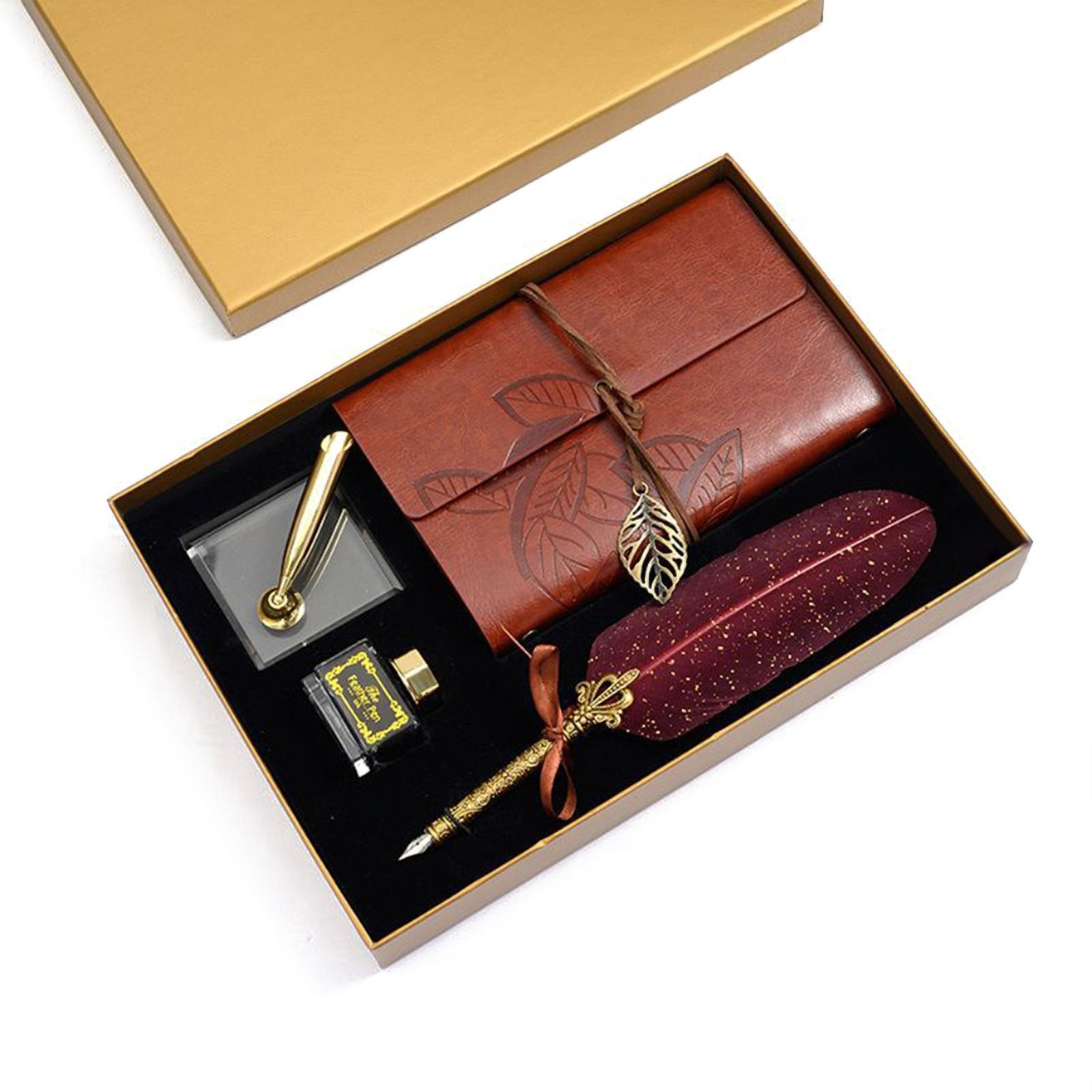 Retro Calligraphy Feather Dip Pen Writing Ink Notebook Fountain Pens ...