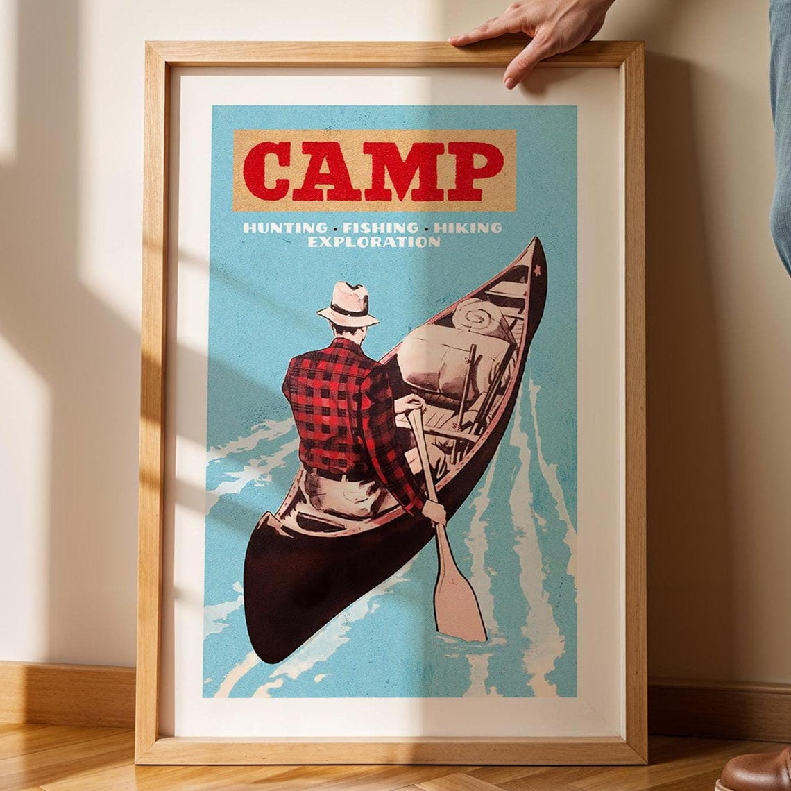 Retro Camping Poster Vintage Camp Print Retro Outdoor Art Rustic ...