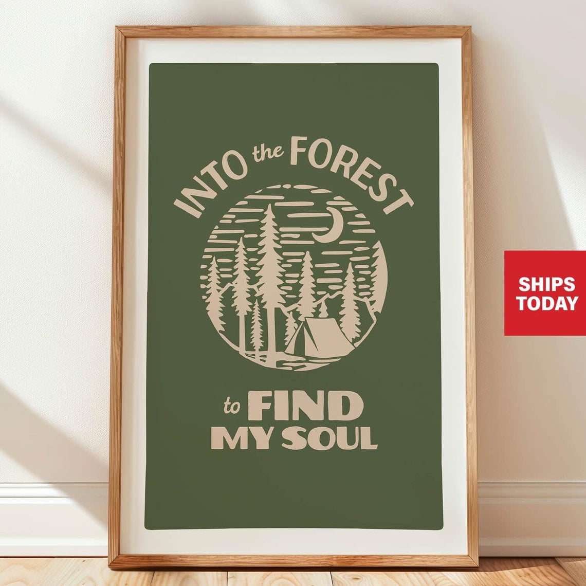 Retro Camping Print Hiking Gift For Friend Nature Art Camping Poster ...