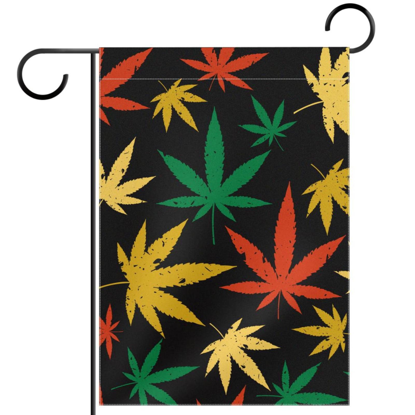 Retro Cannabis Leafs Pattern Garden Banners: Outdoor Flags for All ...
