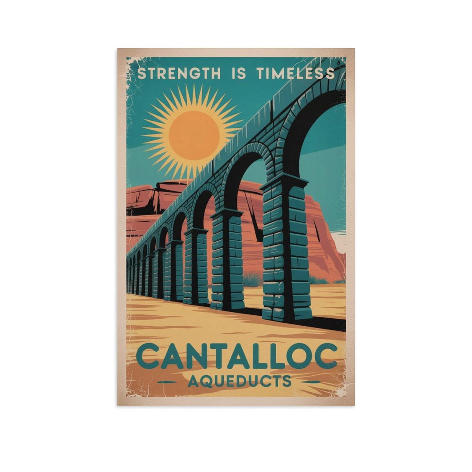 Retro Cantalloc Aqueducts Poster Motivational Inspirational Vintage ...