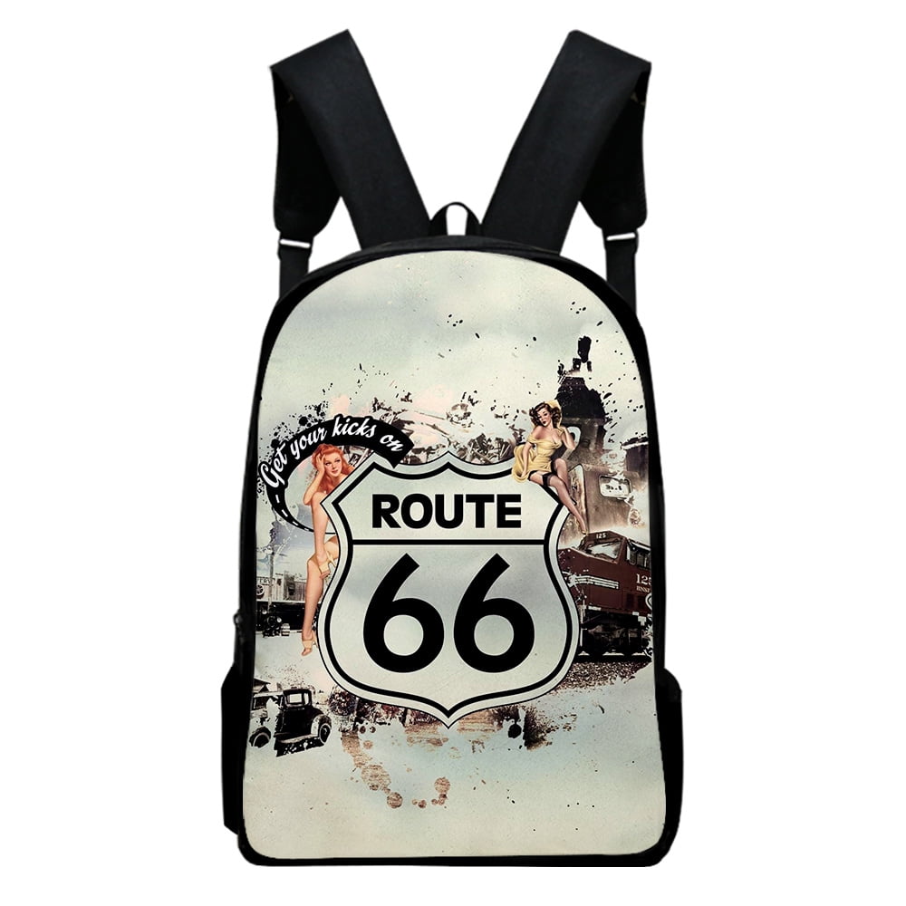 Retro Car Backpacks Pupil Bags Large Back Bag for Men Travel Notebook ...