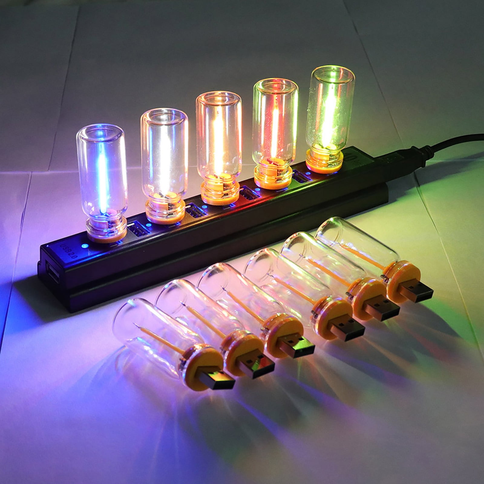 Retro Car Lamps USB LED Car Interior Atmosphere Lights Plug In USB ...