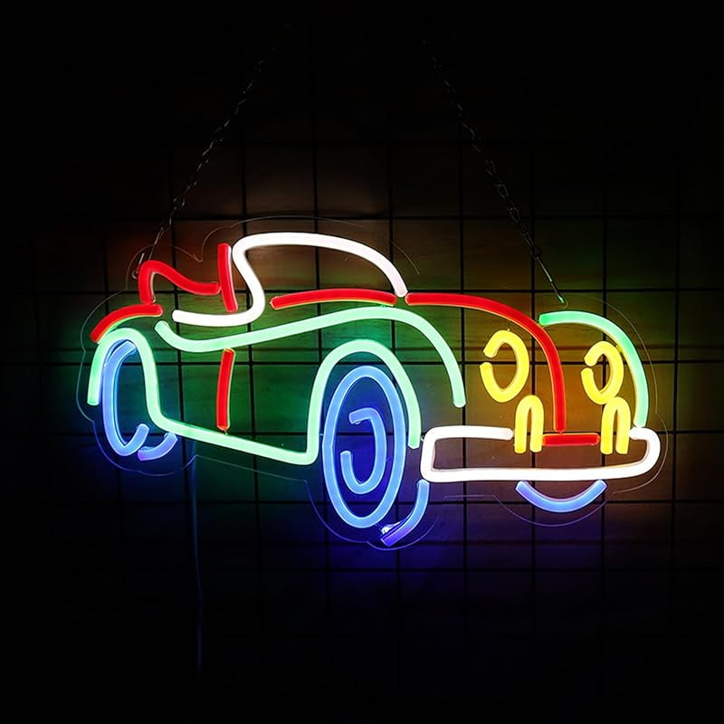 Retro Car Neon Sign for Wall Decor Wall Car Decor for Men Cave Decor ...