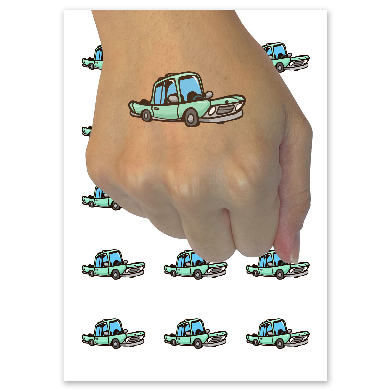 Retro Car Old Fashioned Cartoon Vintage Temporary Tattoo Water ...