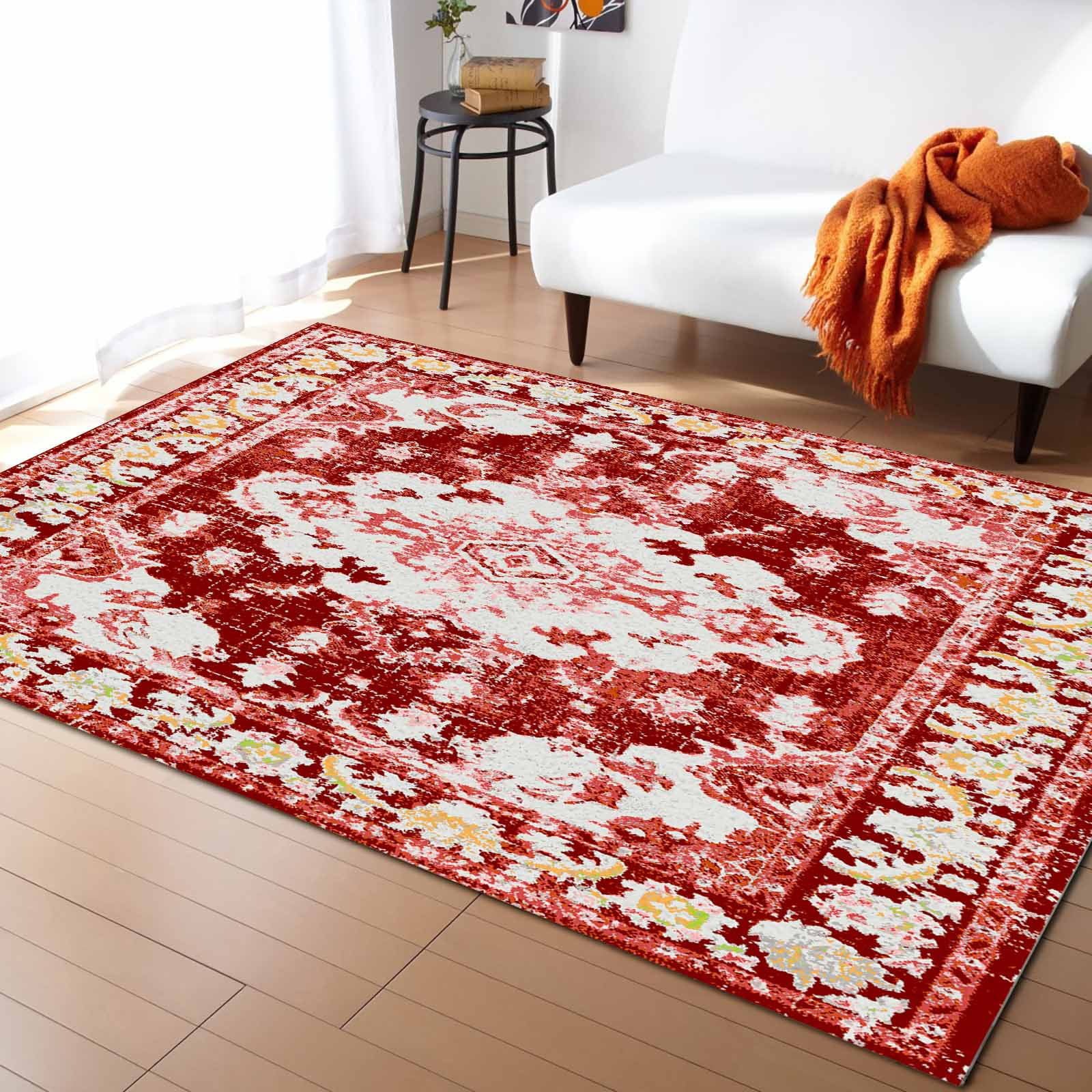 Retro Carpet Texture Red Carpet For Home Living Room Bedroom Bedside r ...