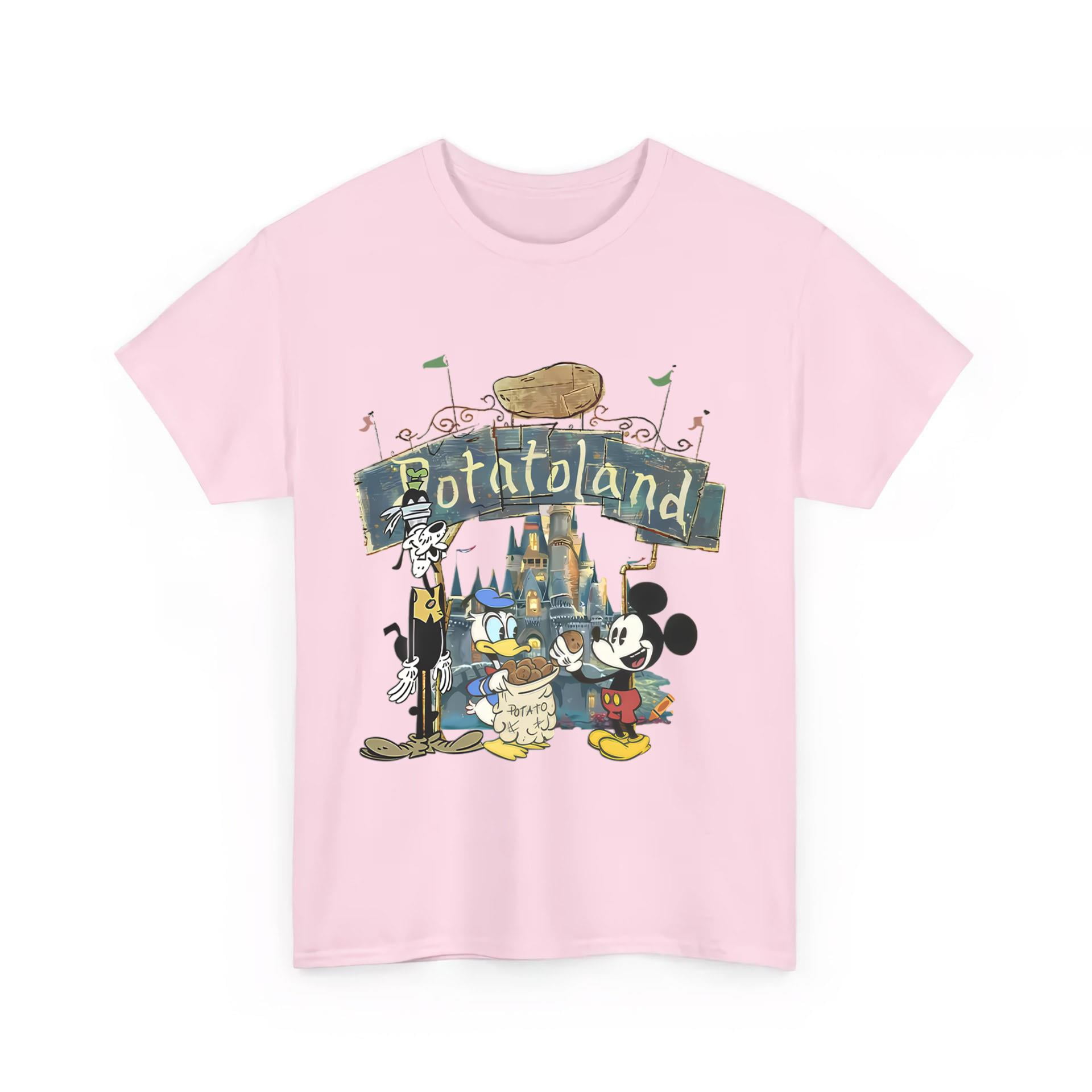 Retro Cartoon Characters Welcome To Potatoland Premium Cotton Shirt ...