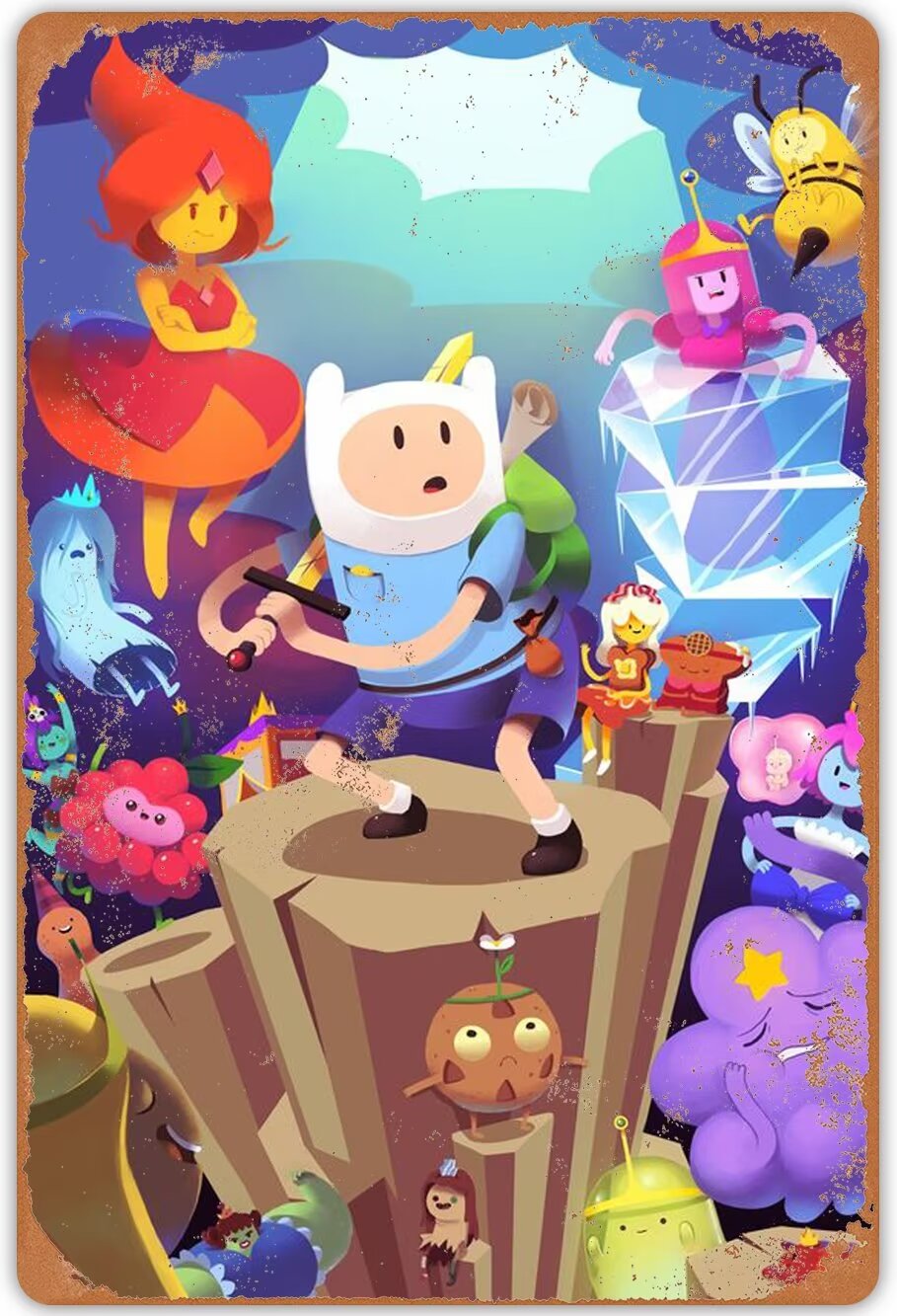 Retro Cartoon Movie Poster Metal Tin Sign Adventure Time Vintage Metal ...