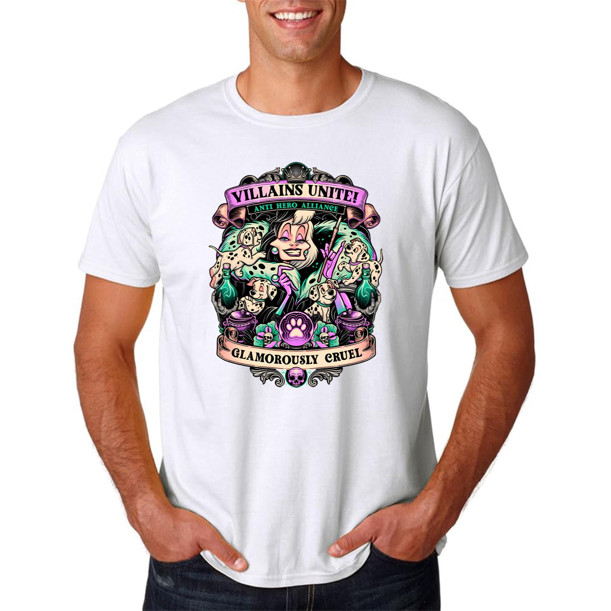 Retro Cartoon Villain-Inspired Cruella Graphic Tee - Walmart.com